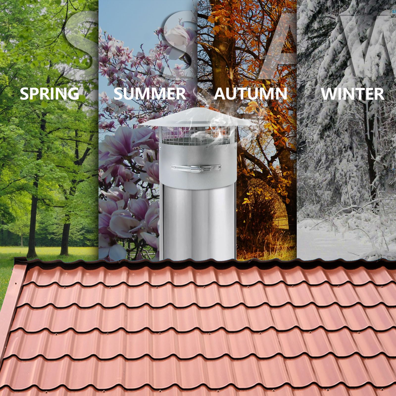 Snapklik.com : Tesmirror 12 Inch Round Chimney Cap - Chimney Cap 12 ...