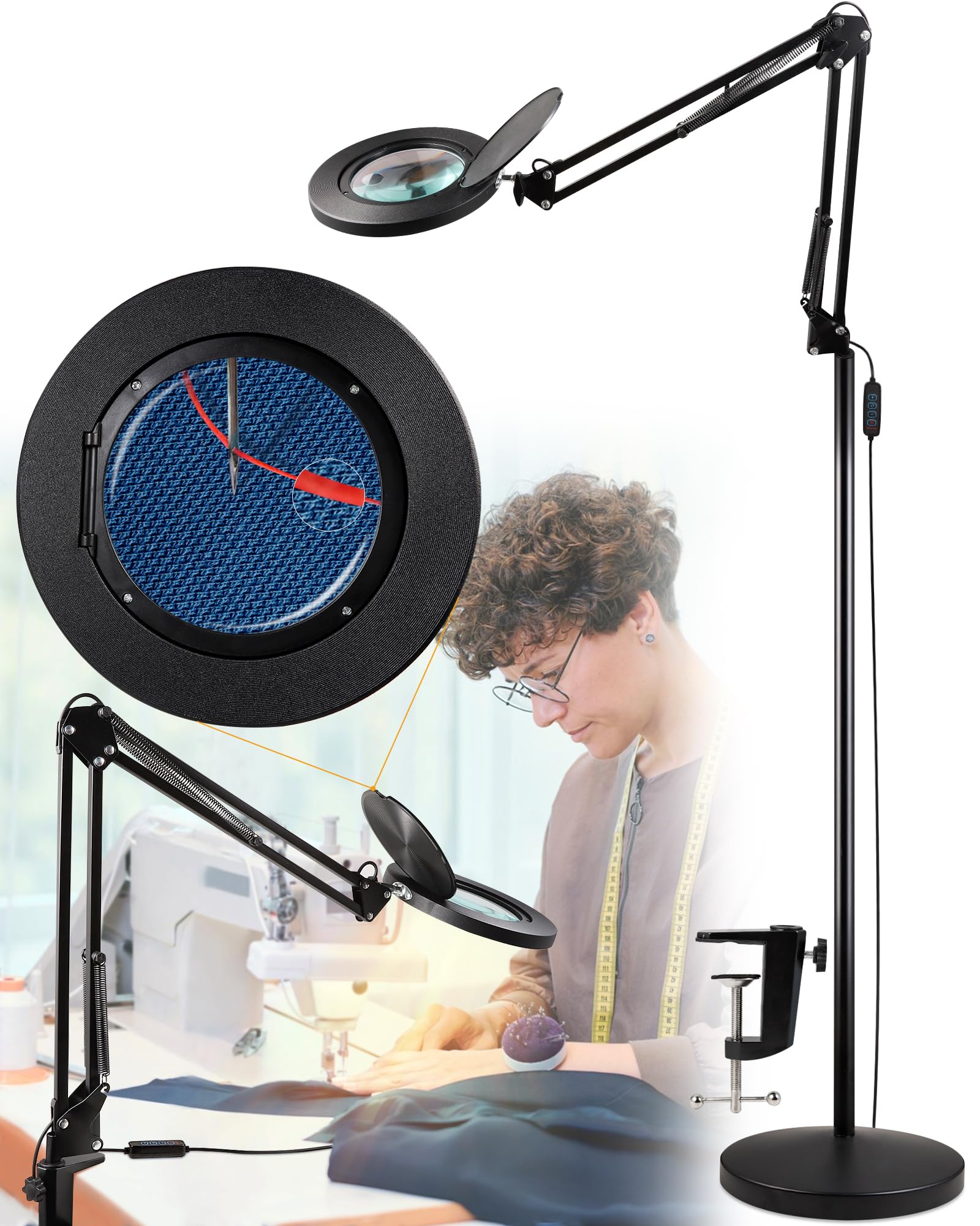 Amazon.com: Magnifying Glass with Light Floor Lamp 5X & 12X Zoom ...