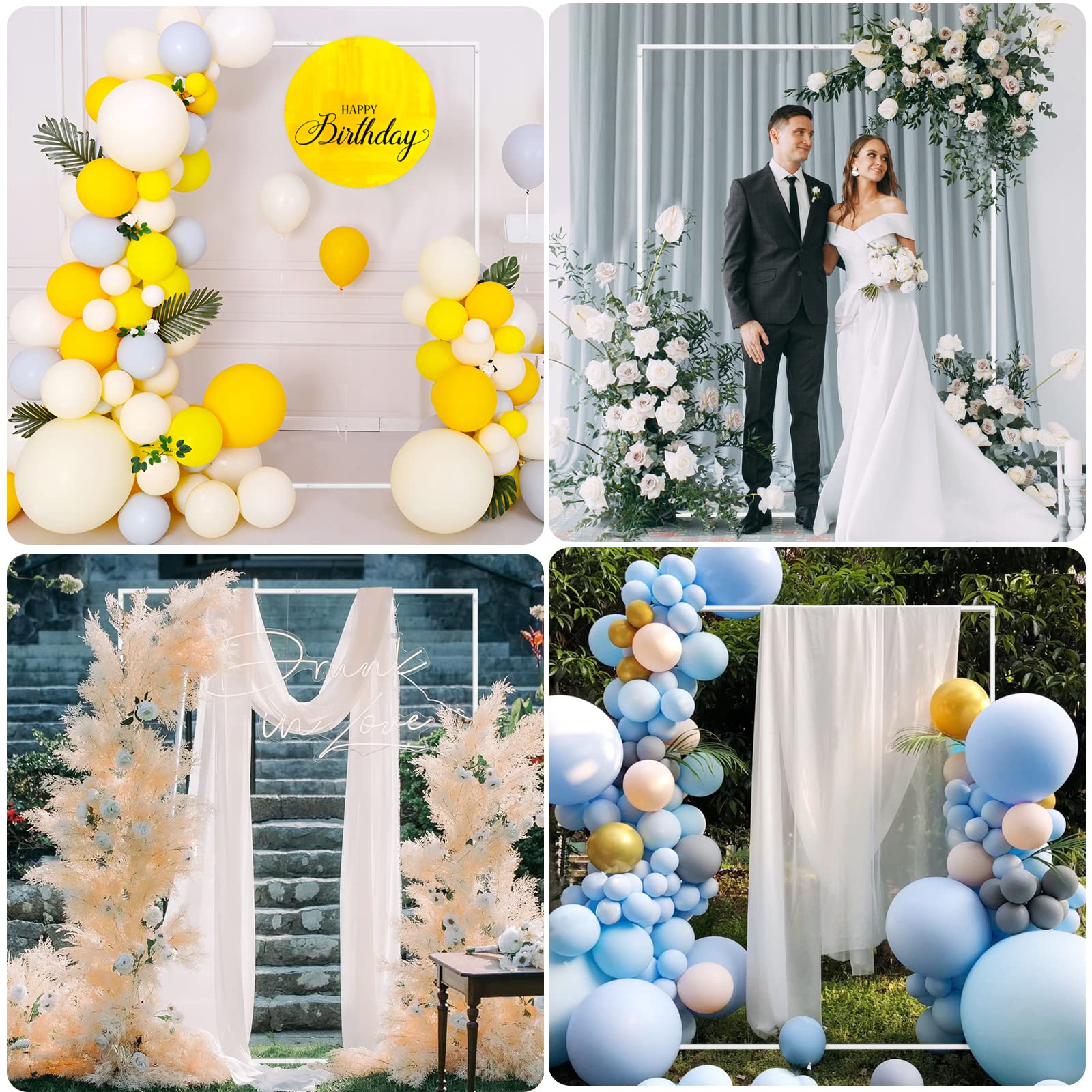 Snapklik.com : 6.6FT X 5.2FT White Wedding Arches For Ceremony ...