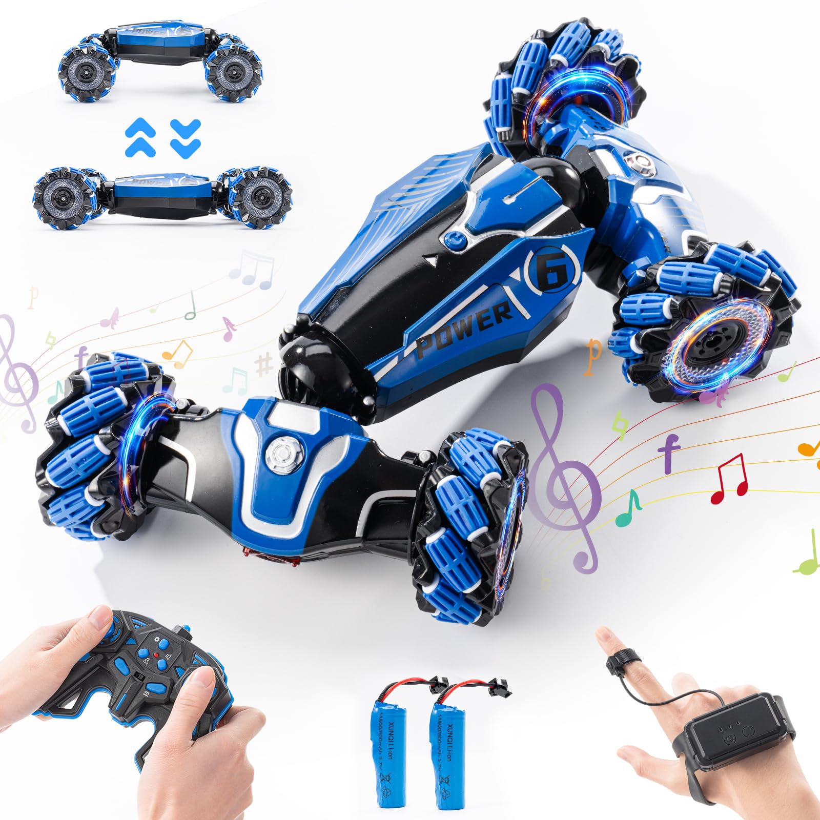 Amazon.com: XAMIMM Gesture RC Car, 4WD Gesture Sensing RC Stunt Car ...