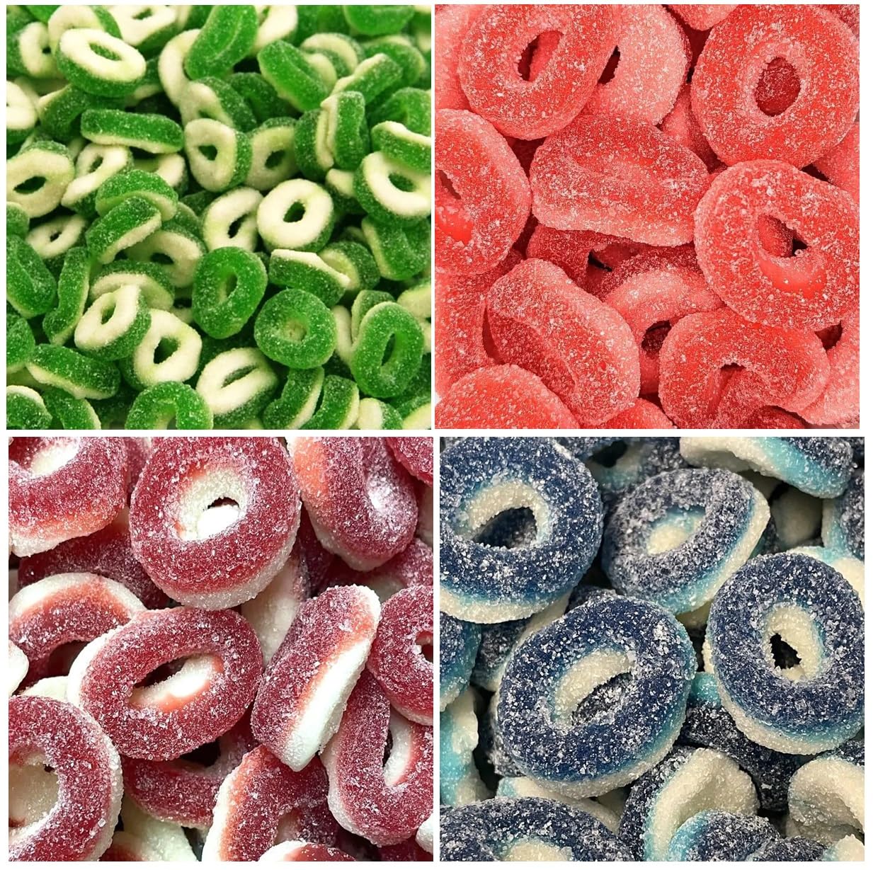 Amazon.com : Assorted Gummy Rings Candy (Green Apple Gummy Rings ...