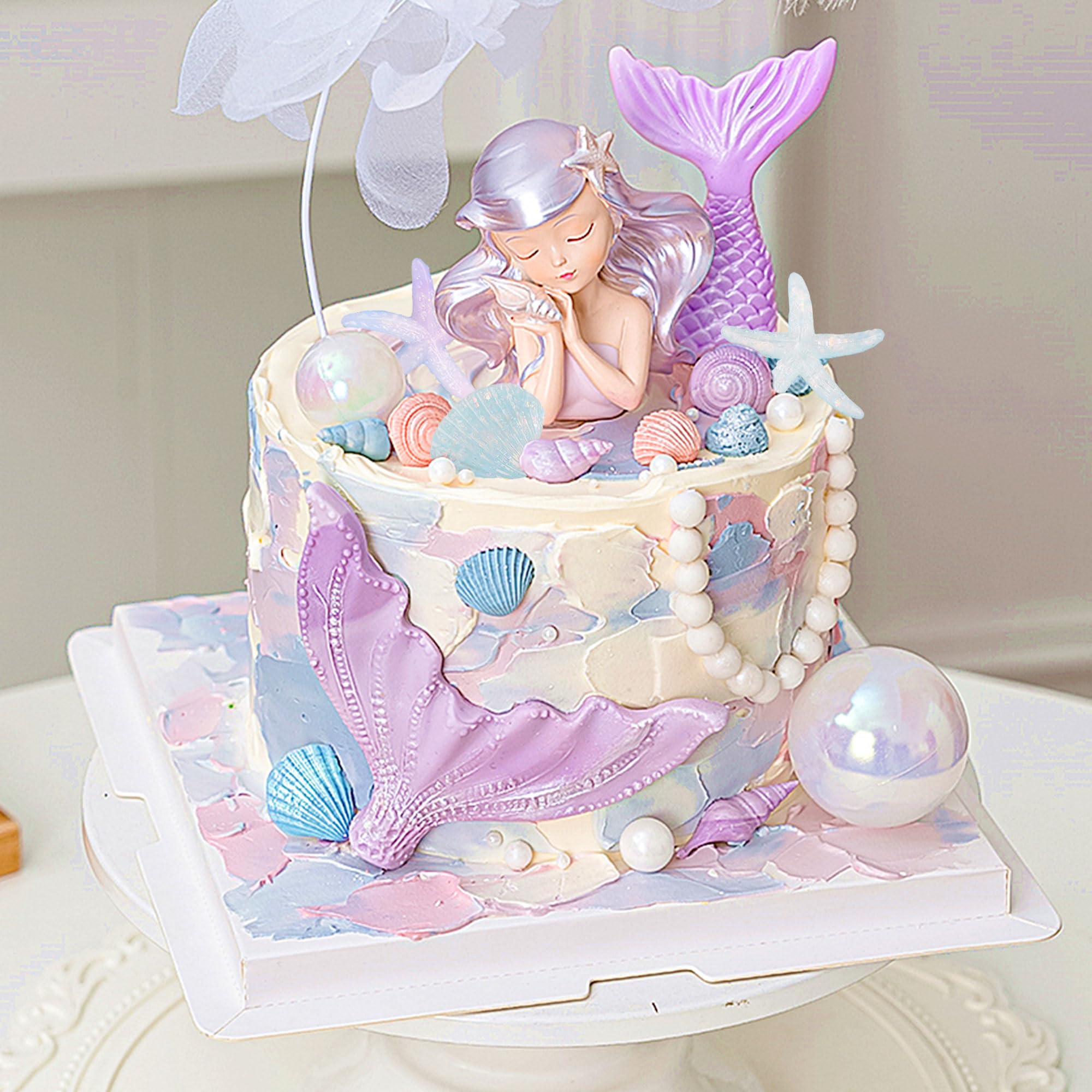 Snapklik.com : JeVenis Purple Mermaid Cake Toppers - Under The Sea Cake ...