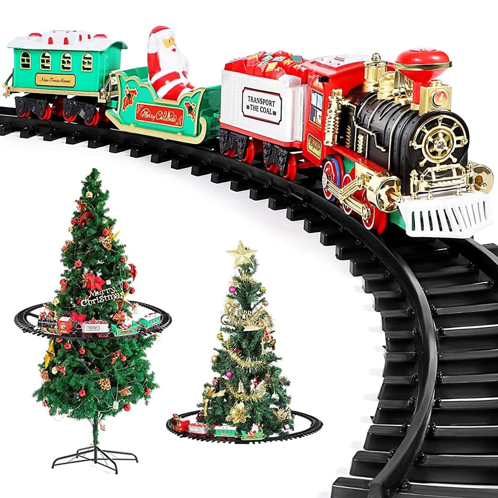 Trimming Shop Christmas Tree Train Set - Around the Xmas Tree ...