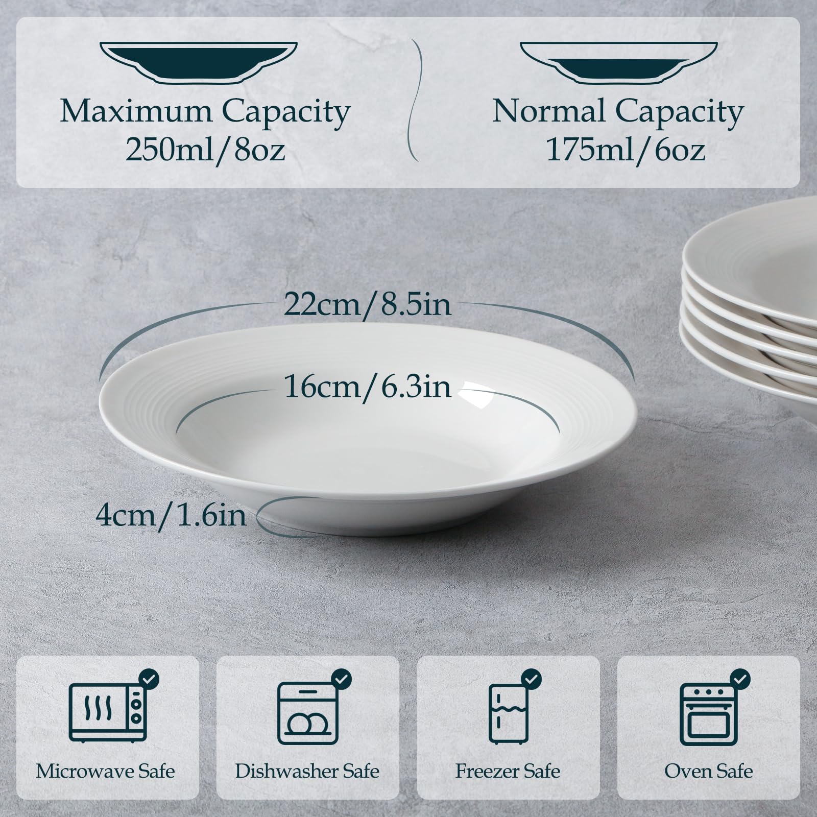 Snapklik.com : NUTRIUPS 8.5 Soup Plates Set Of 4, 250ml, Wide Rimmed ...