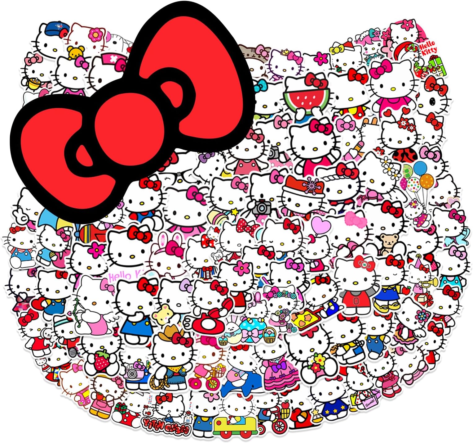 Amazon.com: 50Pcs Customized Kitty White Hello Kitty Waterproof ...