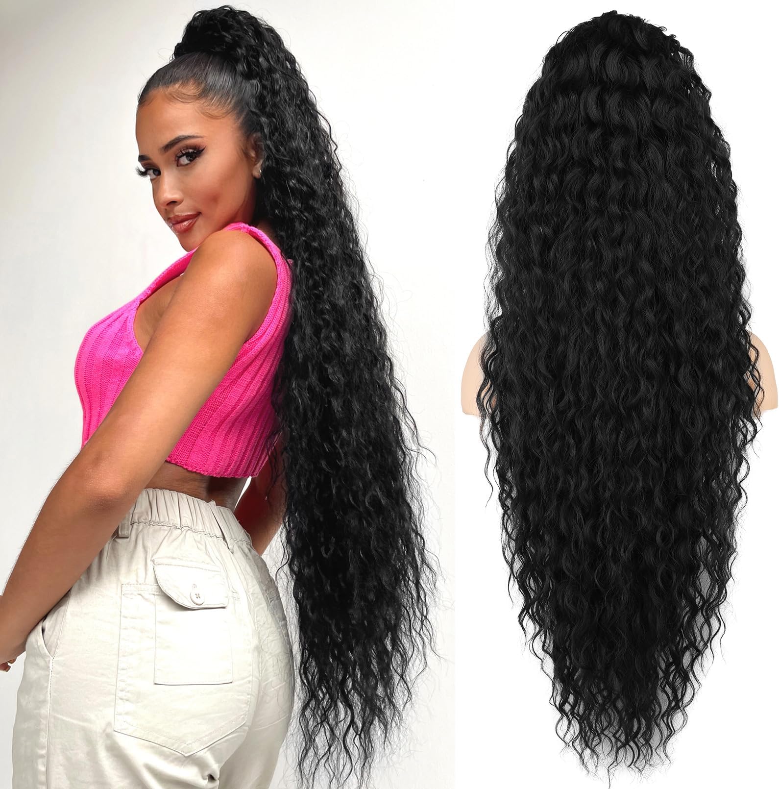 Amazon.com : KETHBE Ponytail Extension, 26 Inch Drawstring Ponytail ...
