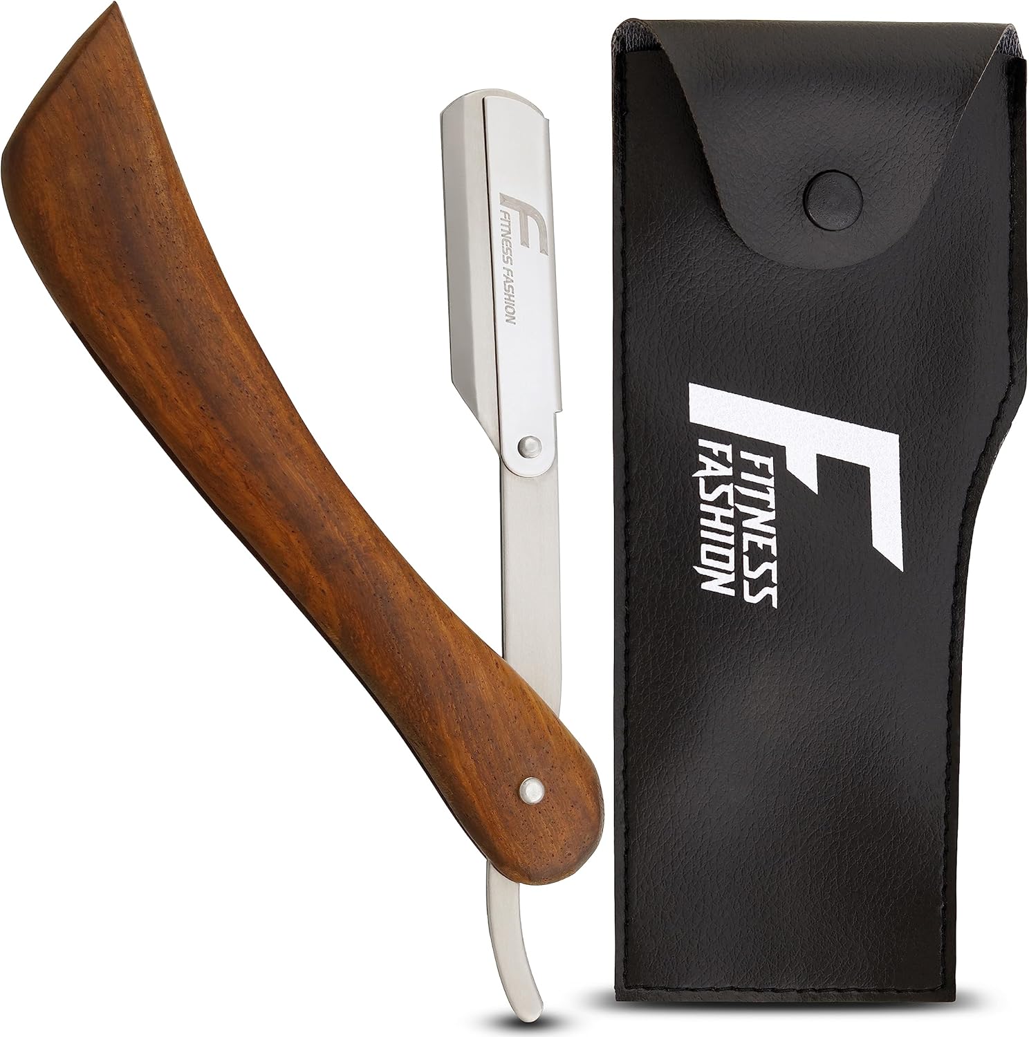 Cut Throat Razor Kit with Wooden Handle – Stainless Steel Barber ...