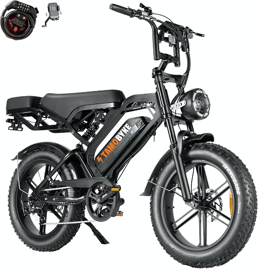 Amazon.com: Tamobyke V20 Electric Bike,1500W Max Motor/48V 15ah ...