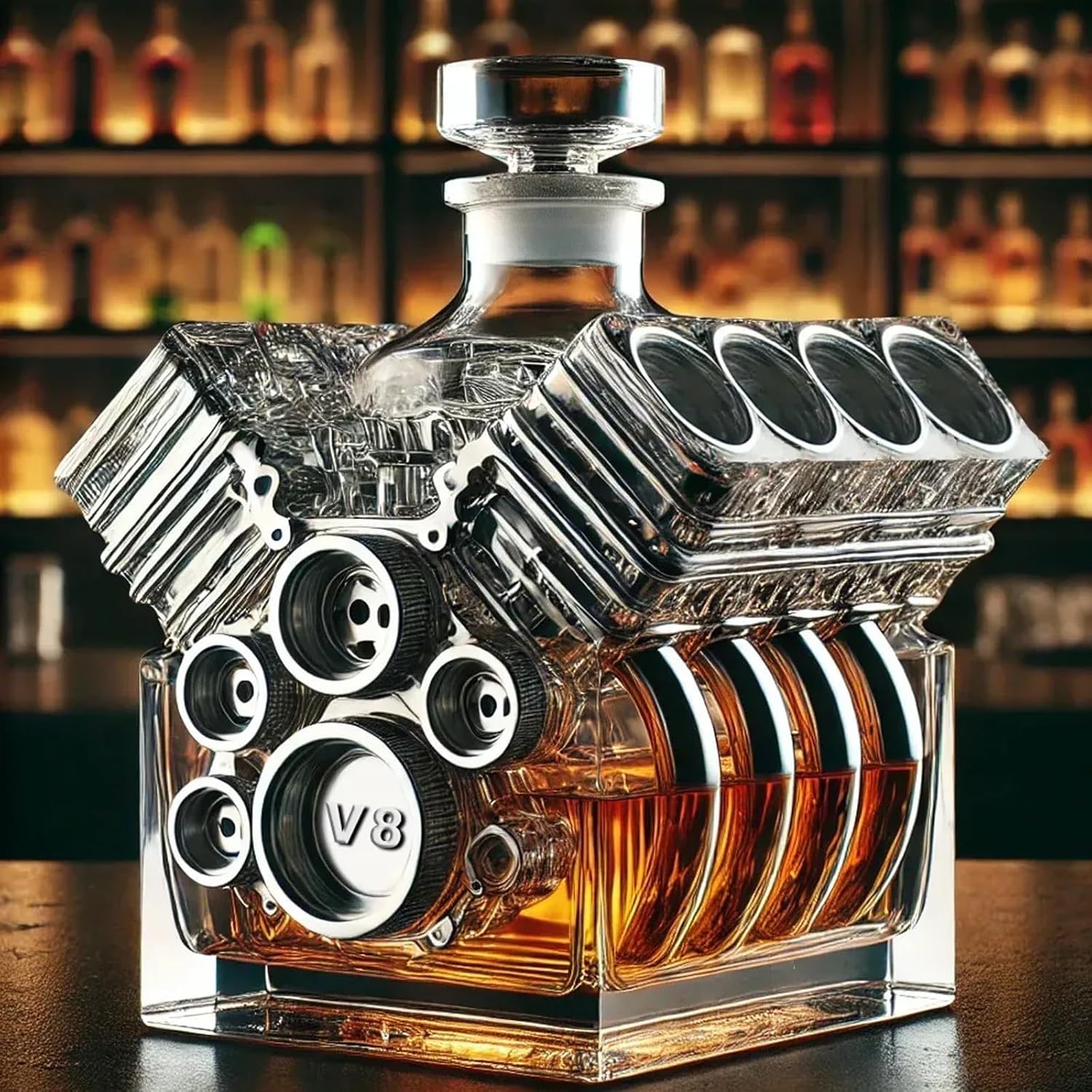 Amazon.com | V8 Engines Whisky Bottle Style Flask, High-end Resin ...