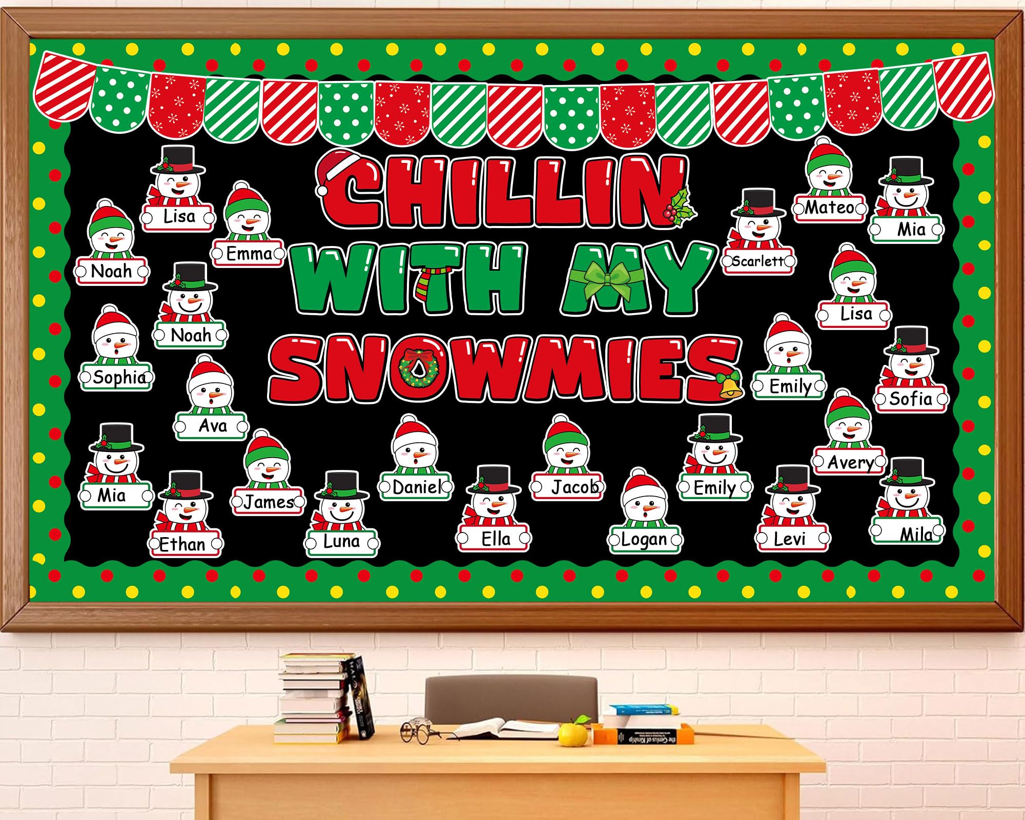 Amazon.com : gisgfim Christmas Bulletin Board Decorations Set Xmas Red ...