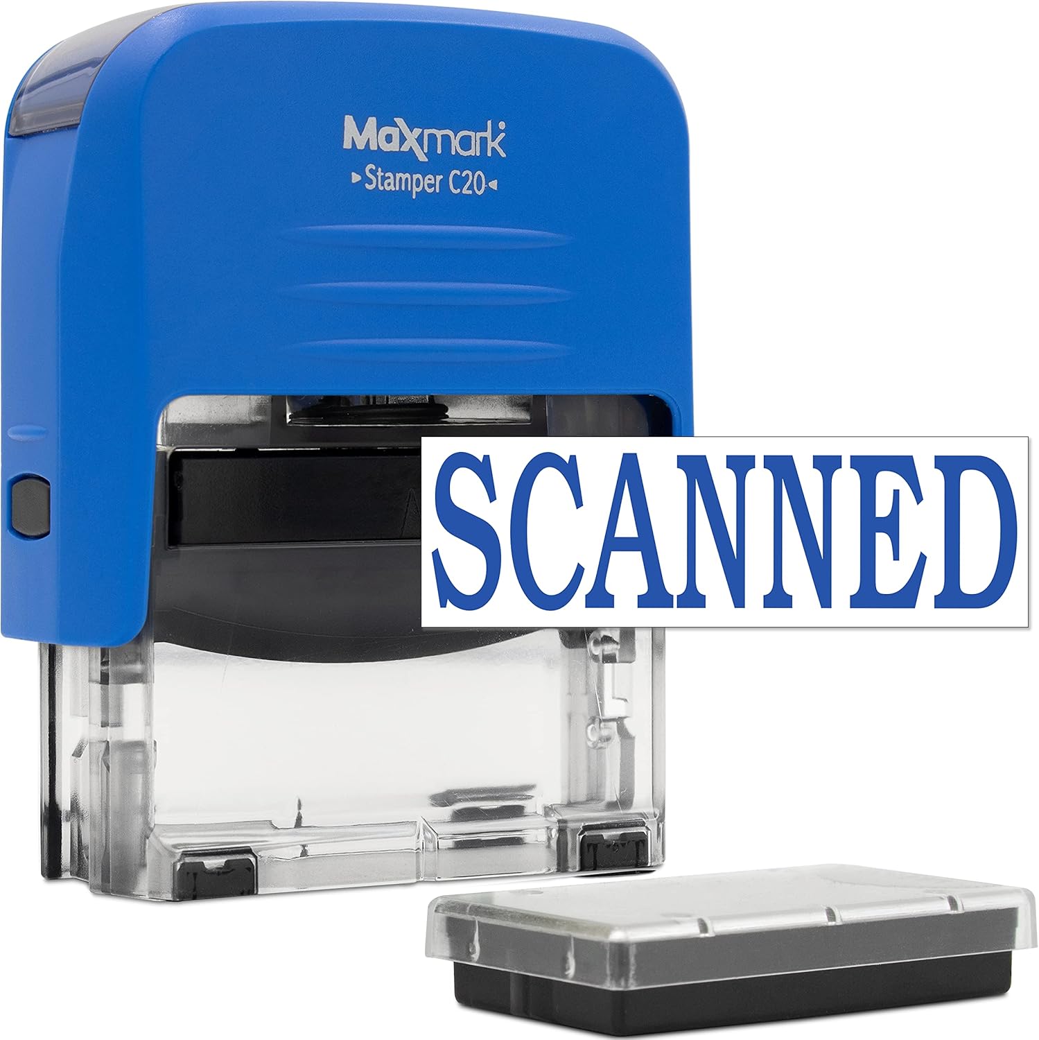 Amazon.com : Scanned Self Inking Stamp, Printer 20 with 2 Pads - Blue ...