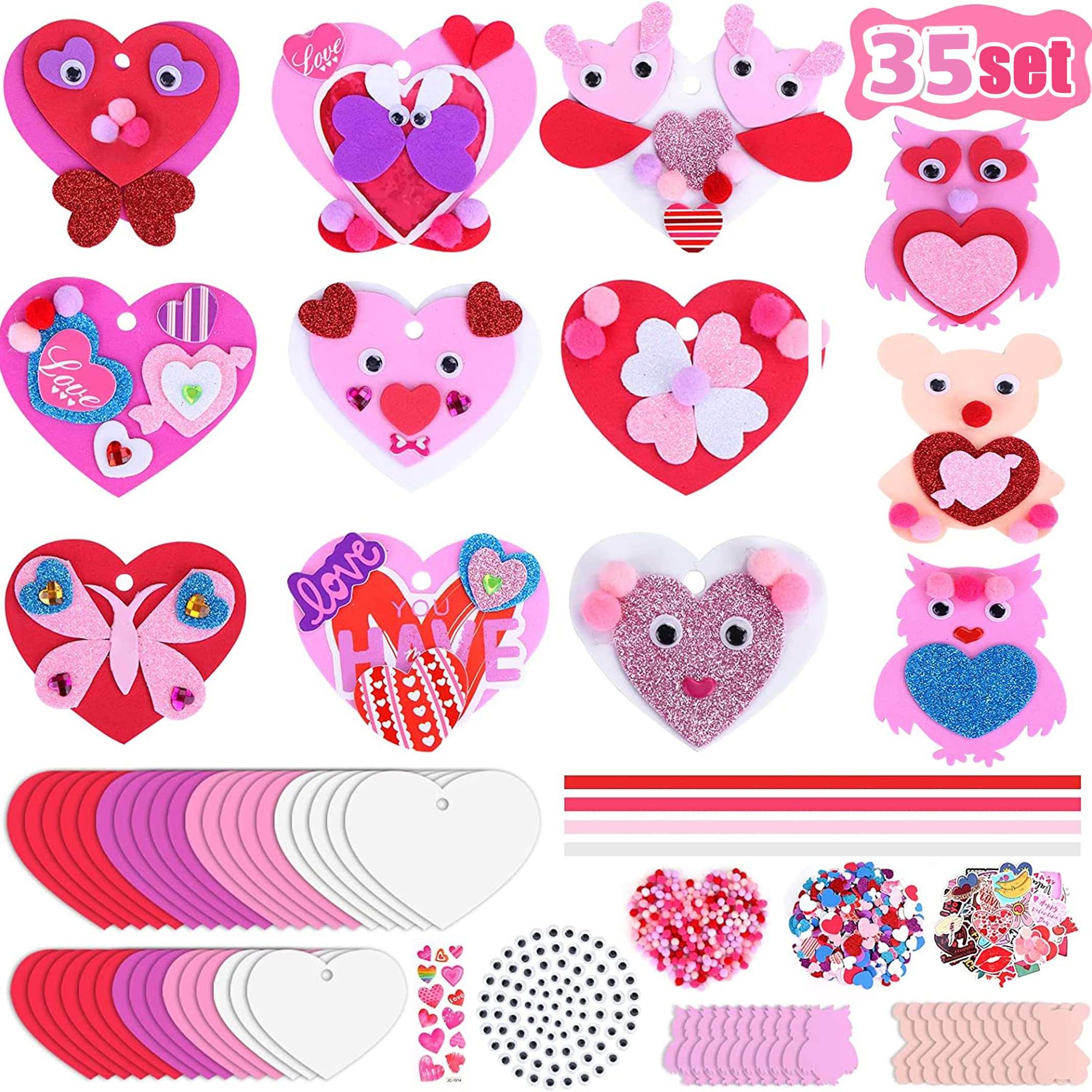 Snapklik.com : Valentines Day Craft Kit, 876 Pieces Heart Foam ...