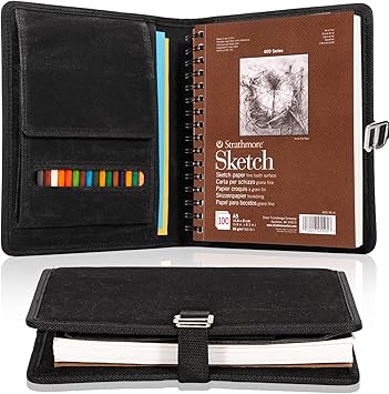 Amazon.com: Plinyvel Travel Sketchbook Cover 5.5"x8.5" with Pencil ...