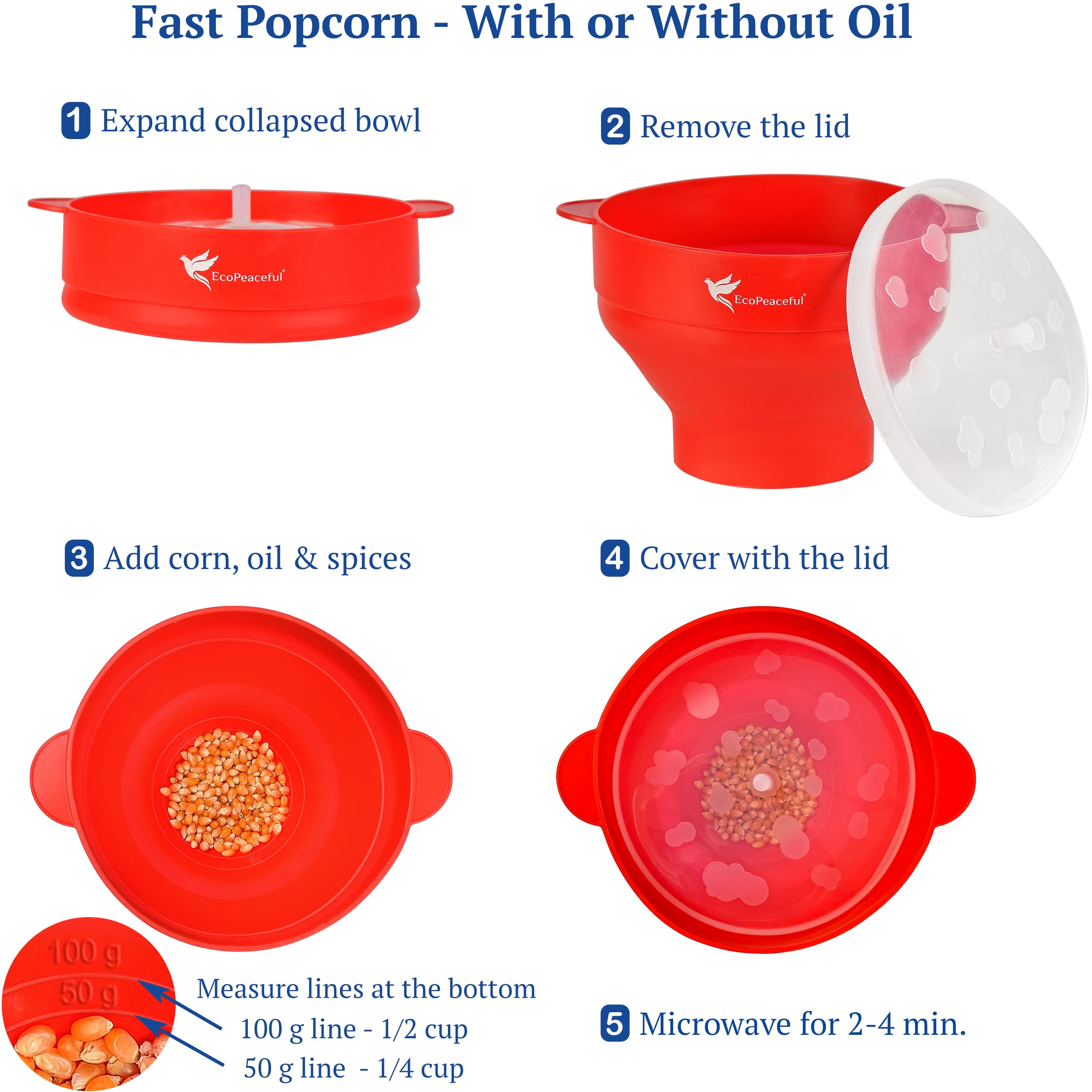 Snapklik.com : EcoPeaceful Silicone Microwave Popcorn Popper ...