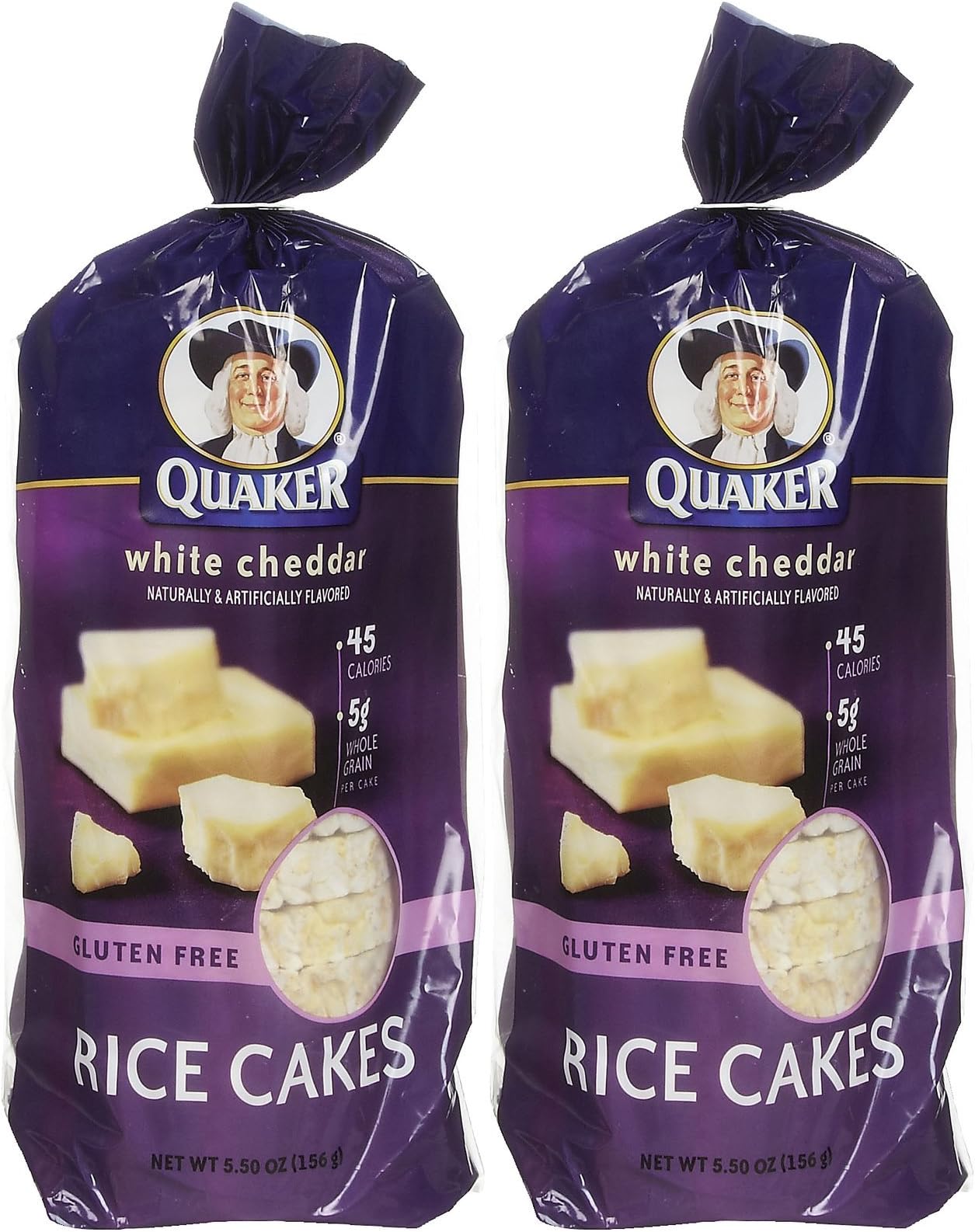 Amazon.com: Quaker White Cheddar Rice Cakes, 5.5 oz, 2 pk : Grocery ...