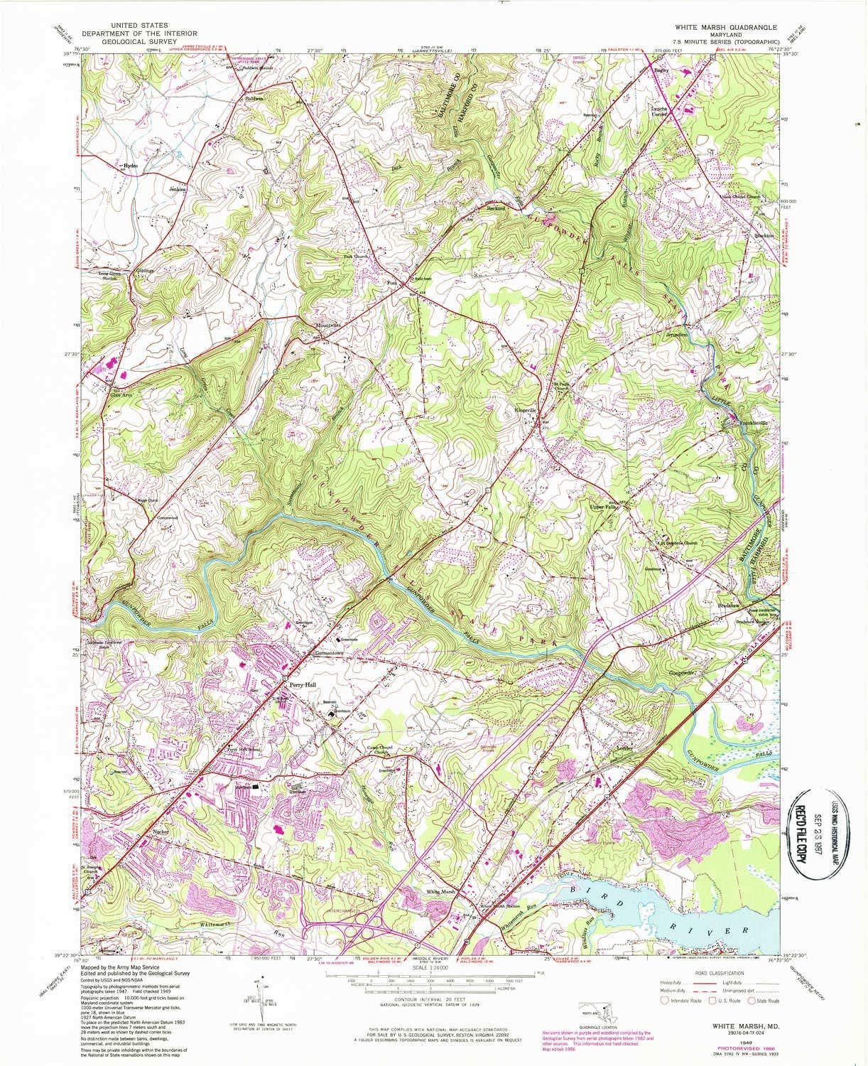 Amazon.com : YellowMaps White Marsh MD topo map, 1:24000 Scale, 7.5 X 7 ...
