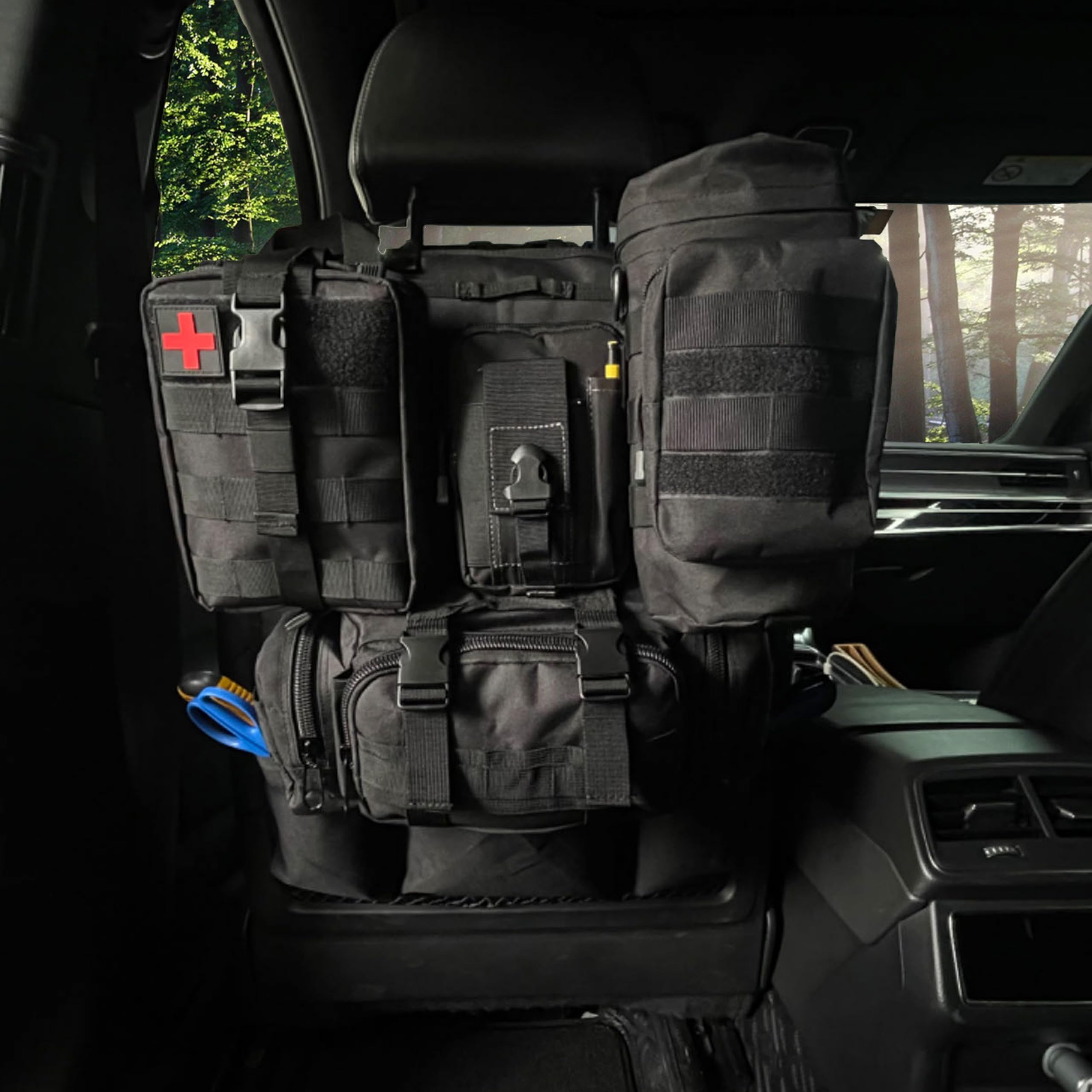 Amazon.com: Tactical Car Seat Back Organizer - Upgrade Molle Vehicle ...