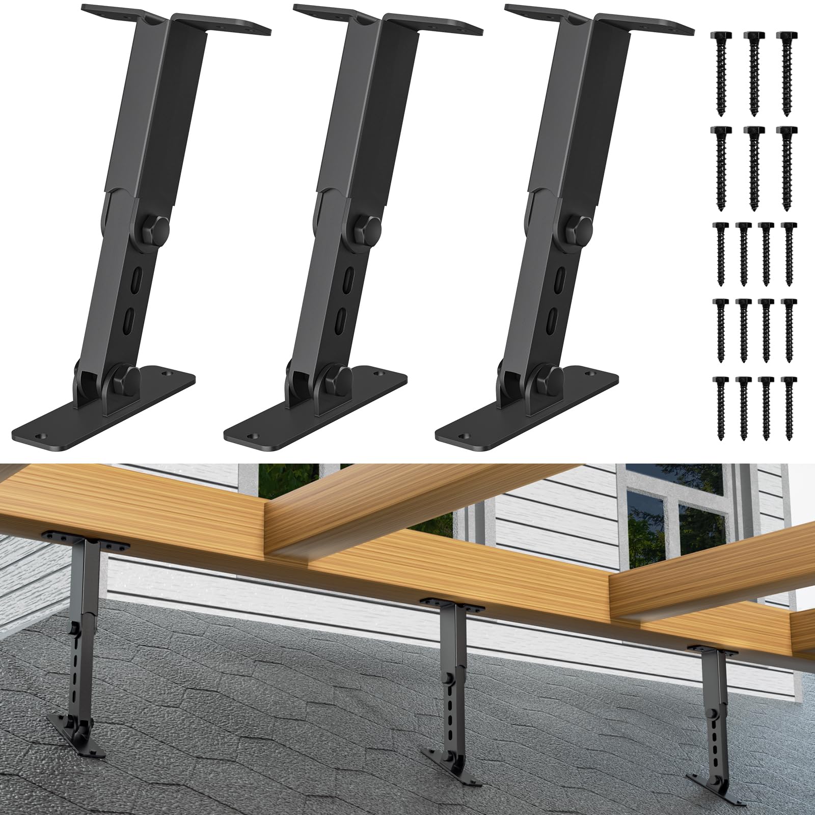 Heavy Duty Roof Riser Brackets Kit Troptolky Adjustable Height Angle ...