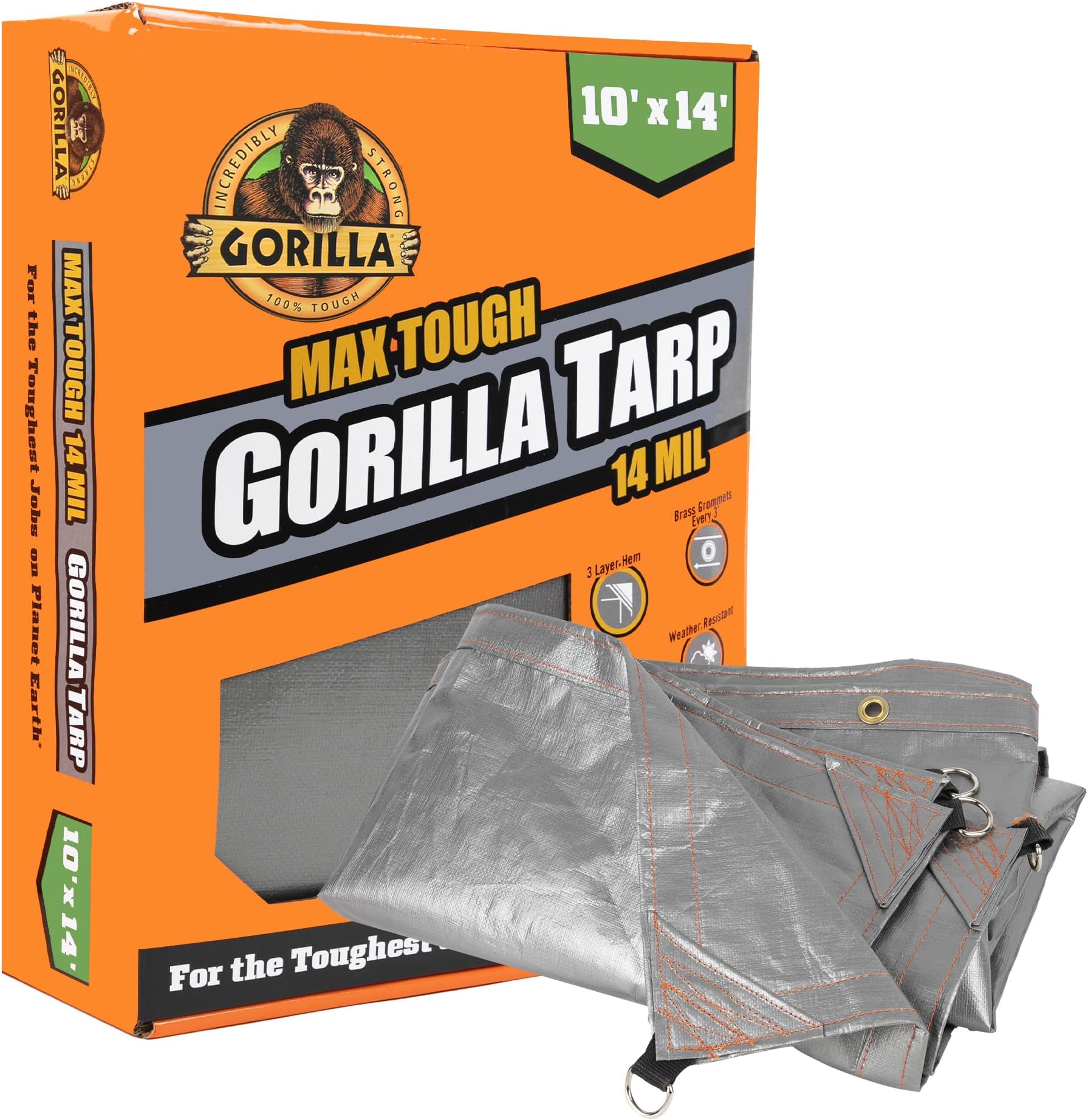 Amazon.com: Gorilla 10' x 14' Tough Tarp (97033) - Heavy-Duty ...
