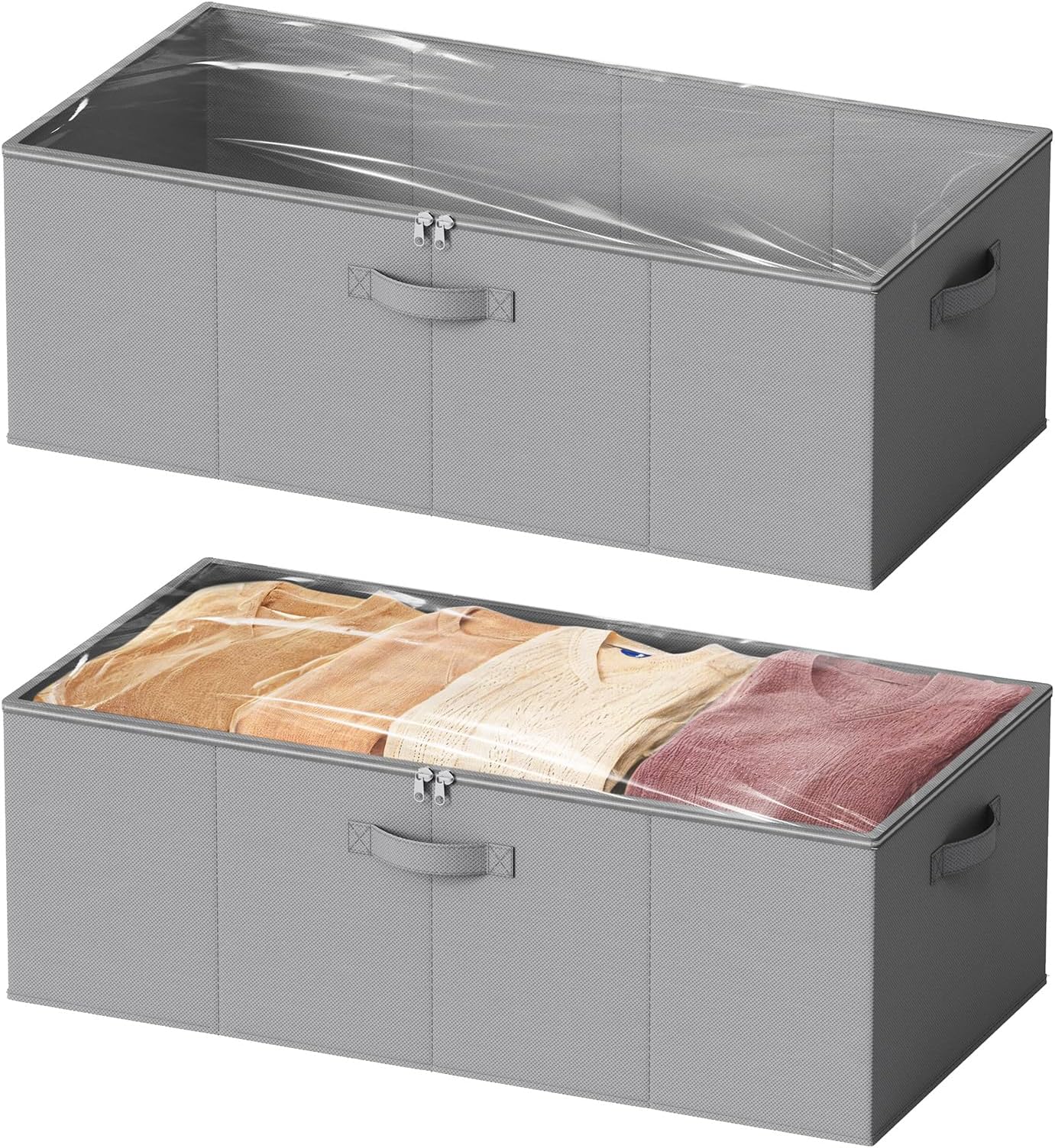 Amazon.com: Hoyula Deep Under Bed Storage Container, 2 Pack 10" High 31 ...