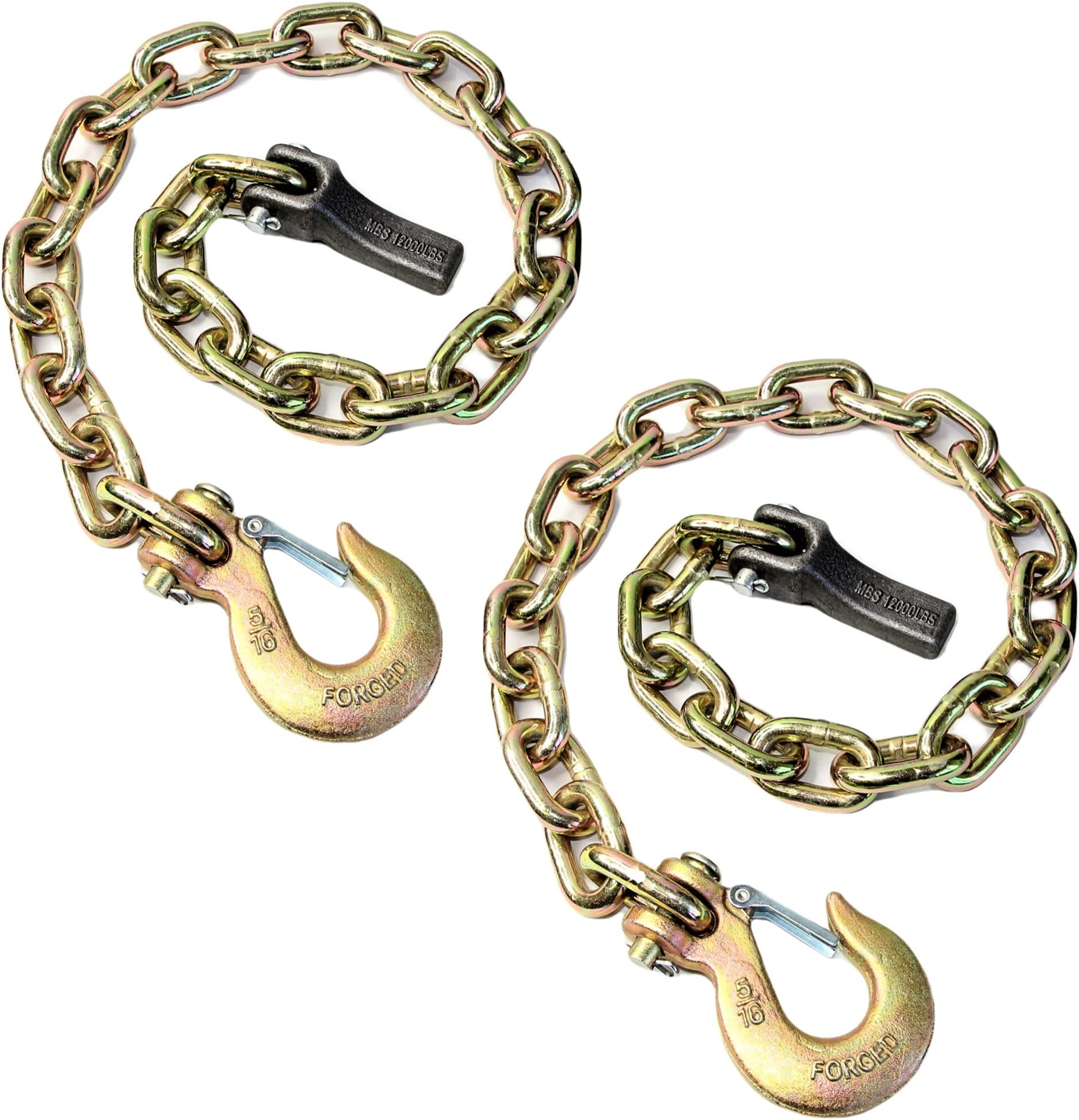 Amazon.com: (Pack of 2) 35-Inch Grade 70 Trailer Safety Chain with 3 ...