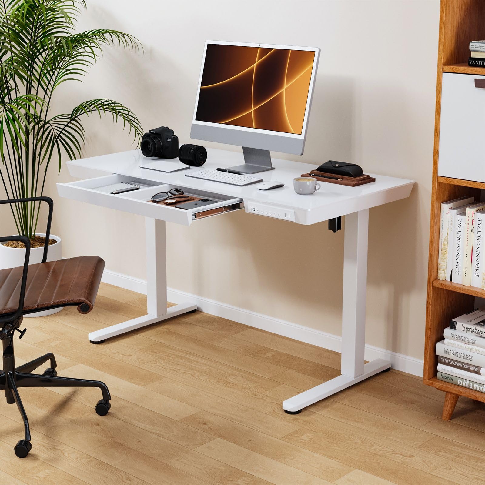 Luxsuite Electric Standing Desk Sit Stand Up Table Desktop Desk ...