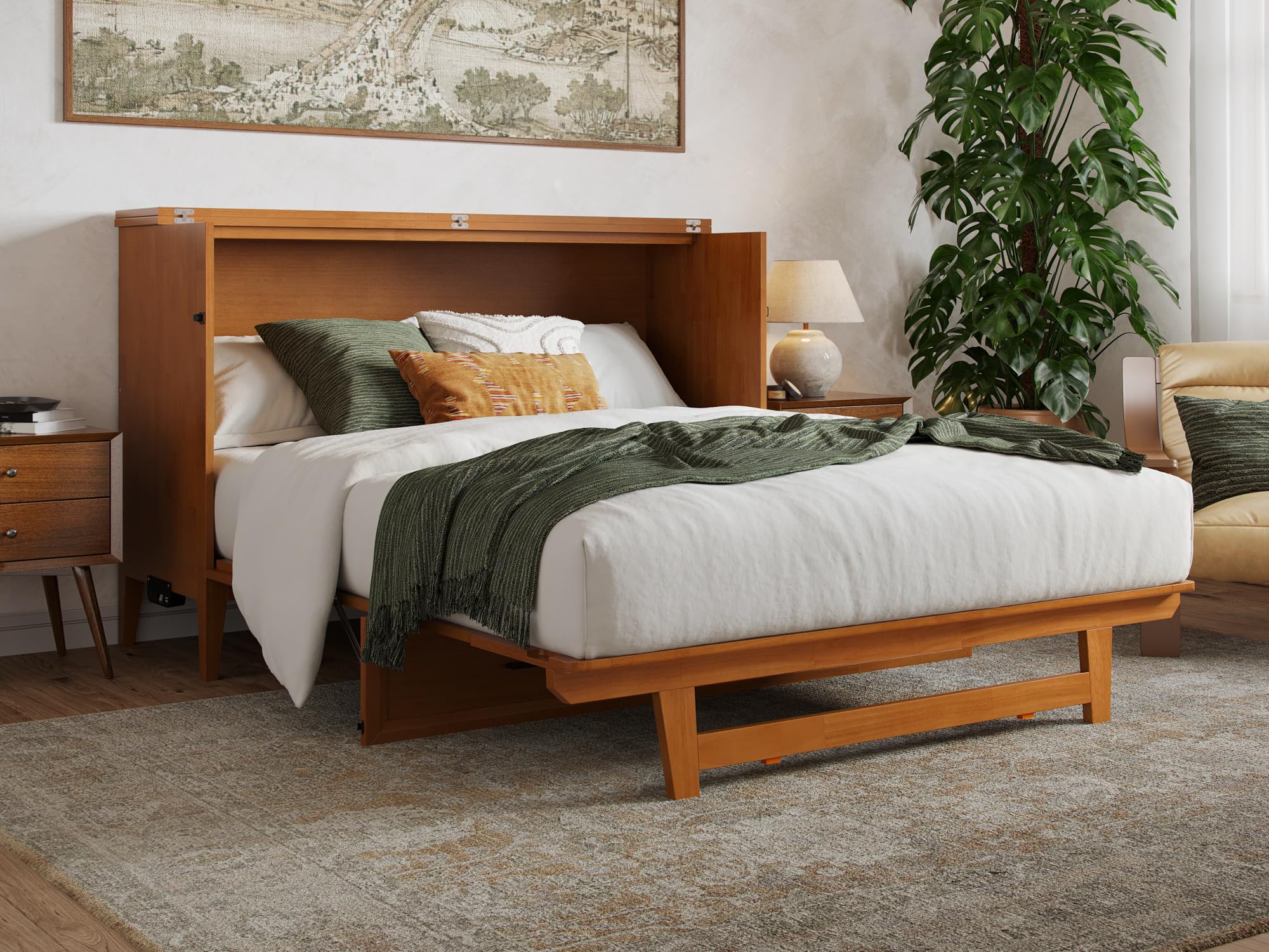 Amazon.com: AFI, Santa Fe Queen Murphy Bed Chest with Mattress and ...