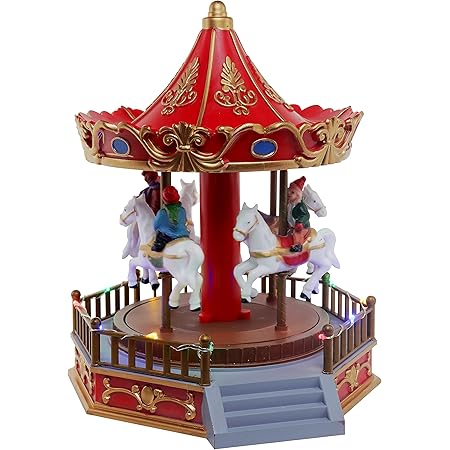 Amazon.com: Mr. Christmas Deluxe Carousel Musical Animated Indoor ...