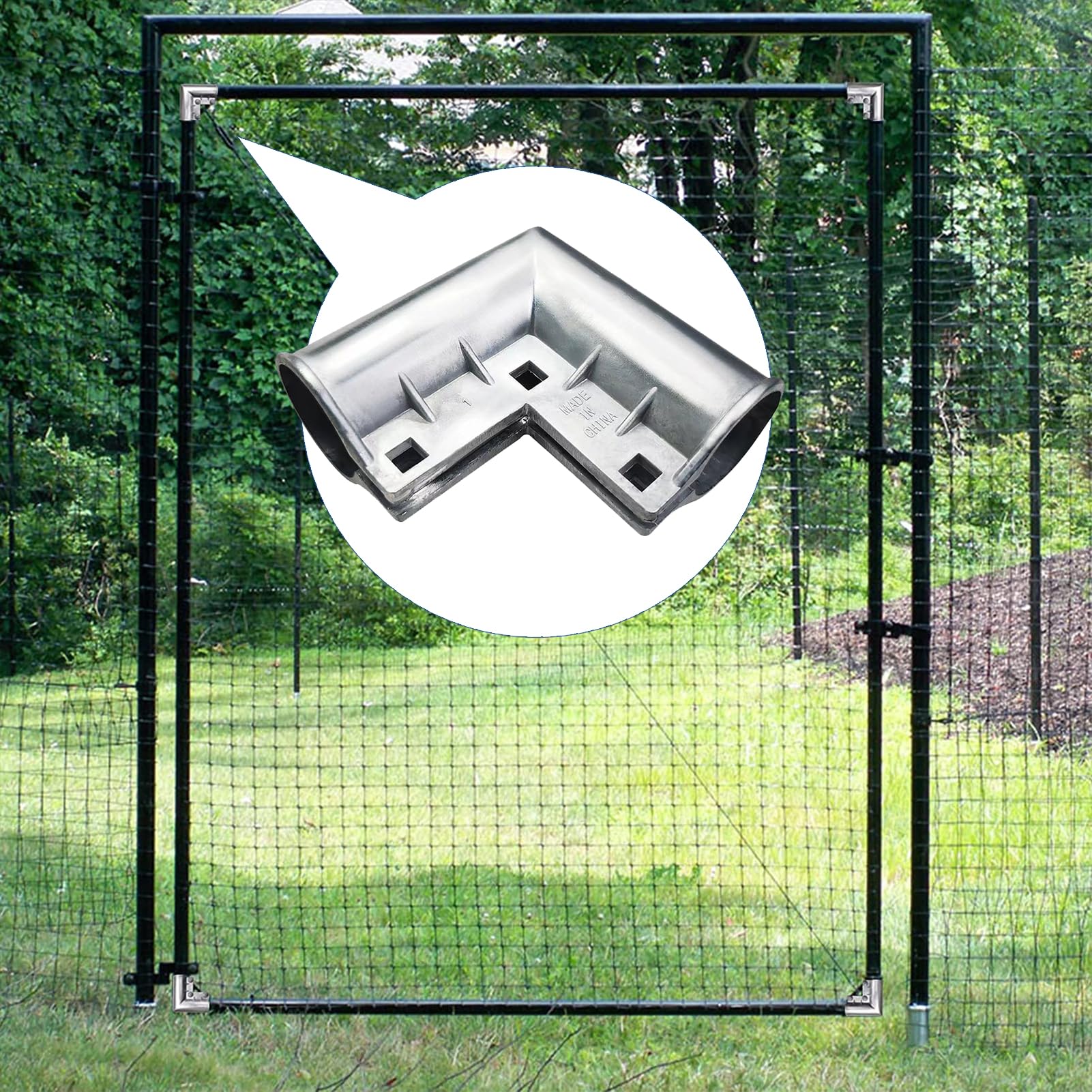 Snapklik.com : Aluminum Chain Link Fence Gate Corner, Gate Elbow For 1 ...