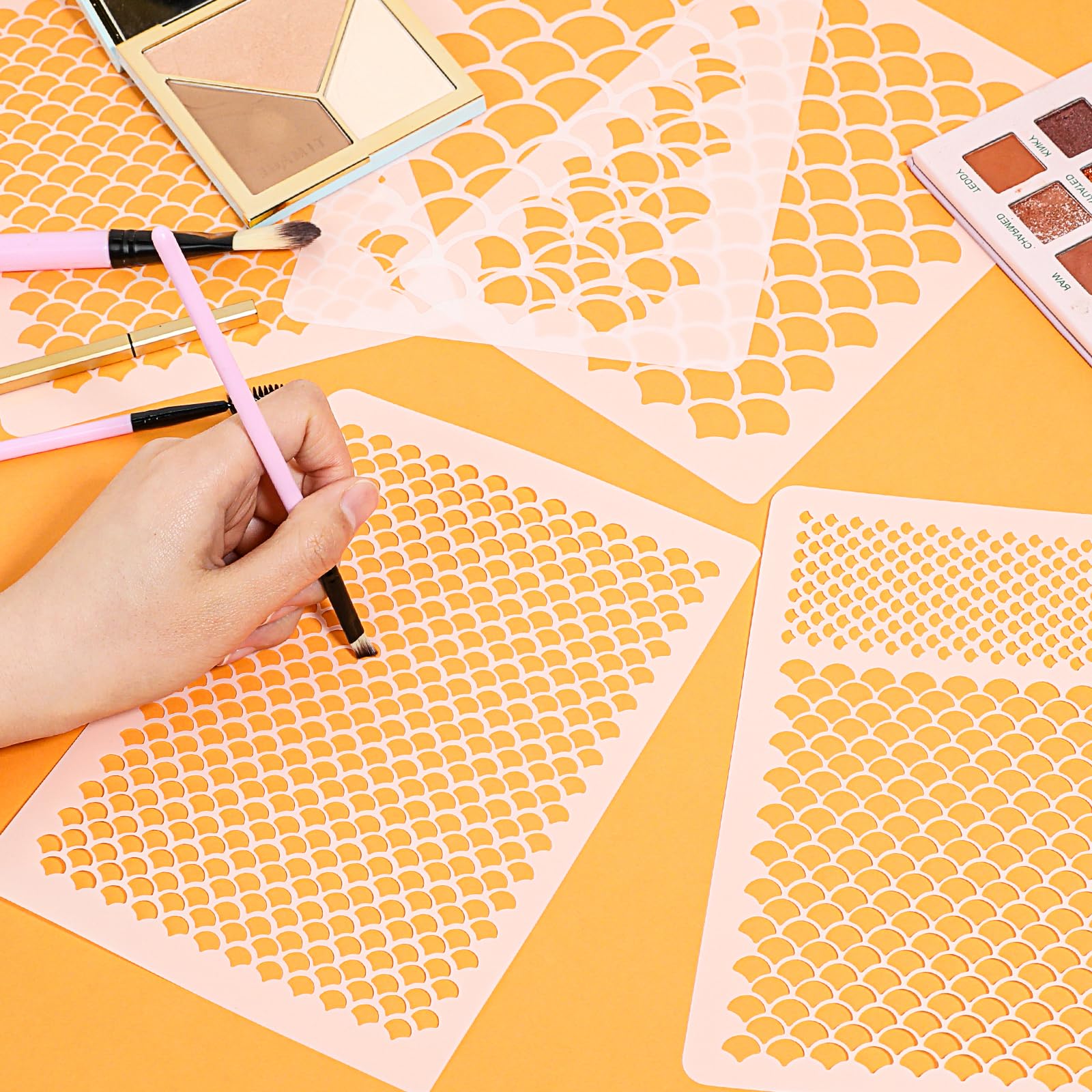 Mermaid Scales 6-Piece Fish Scale Stencil Kit - Reusable Templates For ...