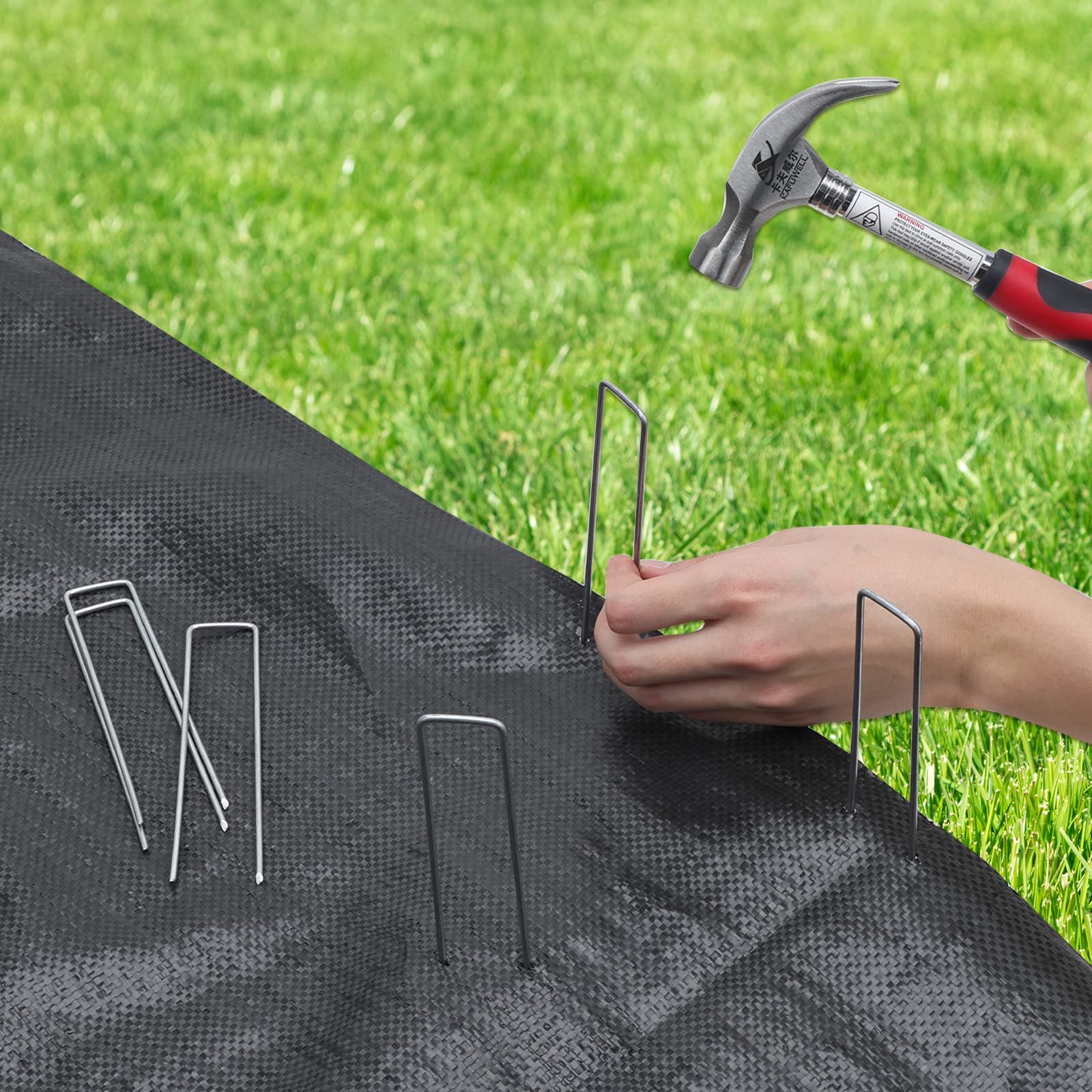 Snapklik.com : 6 Inch 50pcs Landscape Staples, 11 Gauge Galvanized ...