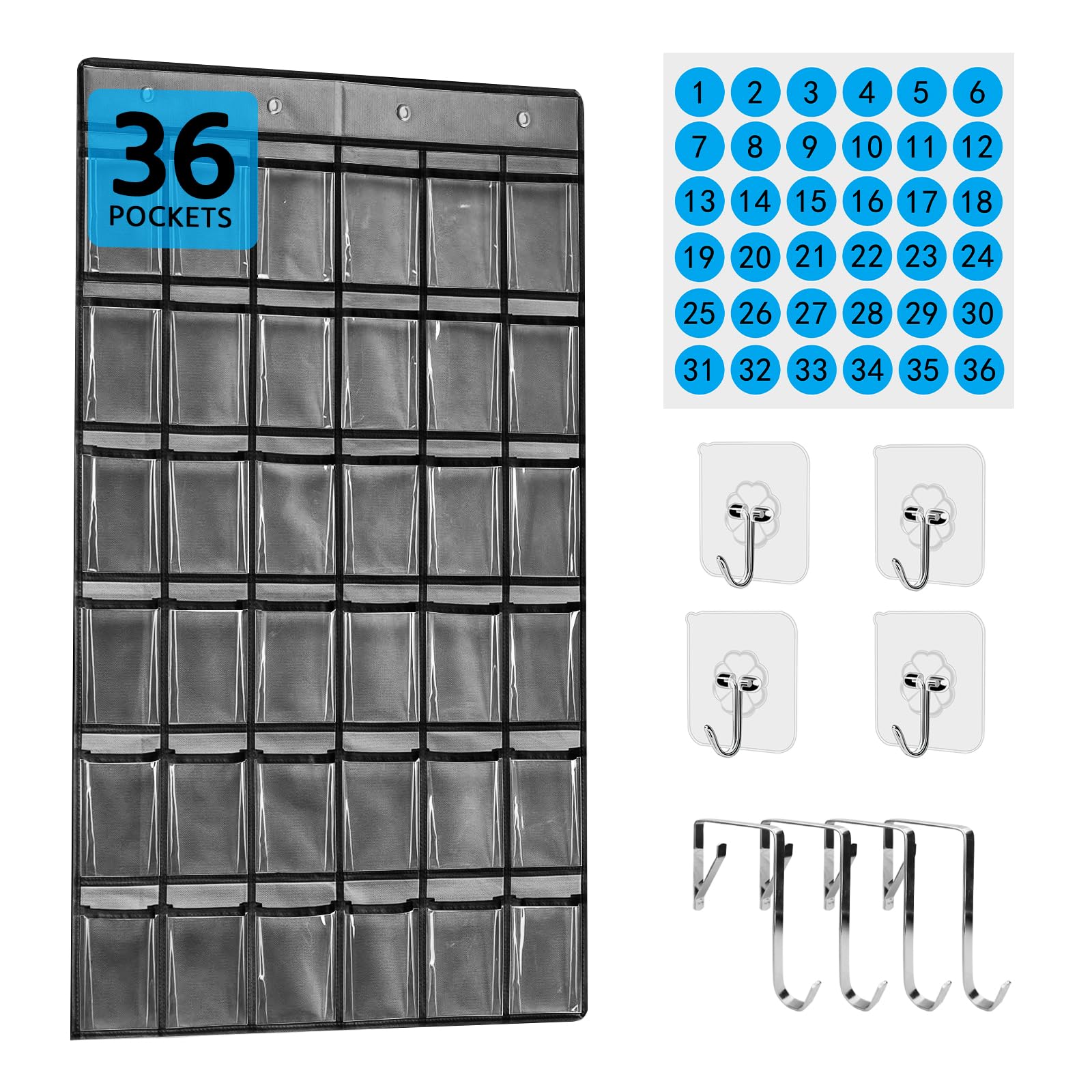 Amazon.com: PAULONE Numbered Classroom Pocket Chart, Cell Phone ...