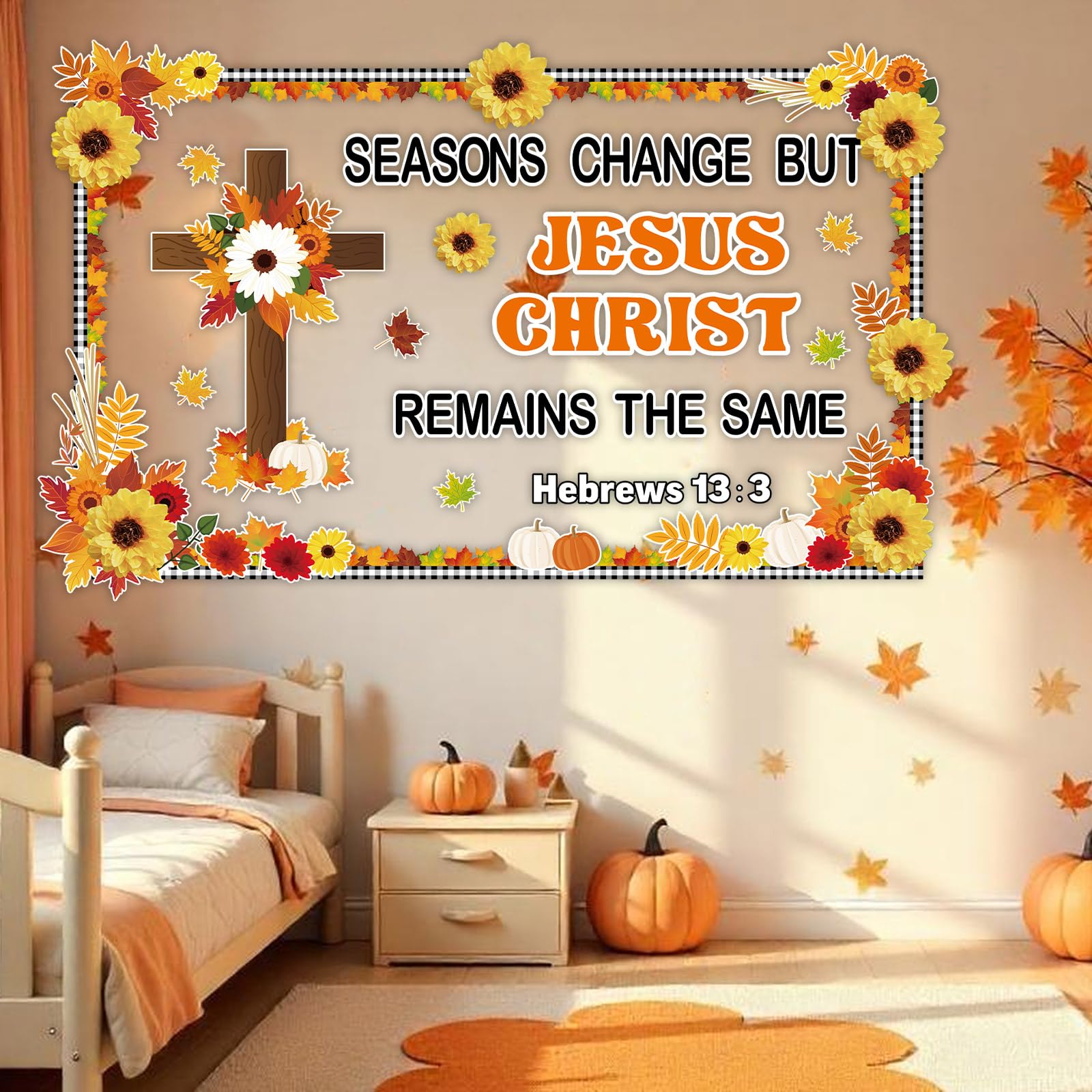 Snapklik.com : Fall Christian Jesus Classroom Bulletin Board ...