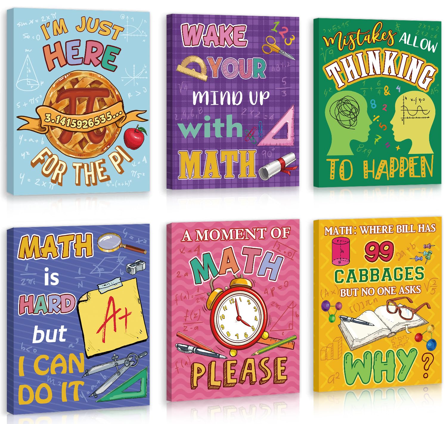 Amazon.com: KAIRNE Math Wall Decor,Set of 6(8”X10”) Funny Classroom ...