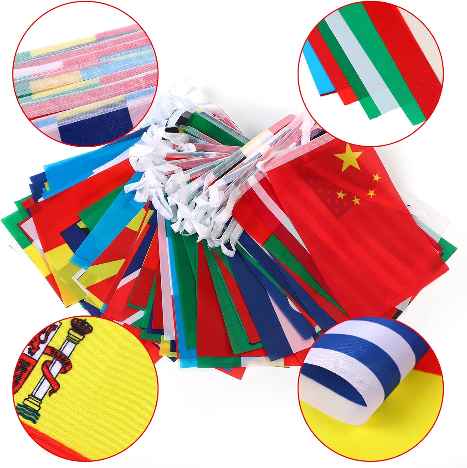 Mcree 164ft National Flags Bunting 200 Different National Flags 50M ...