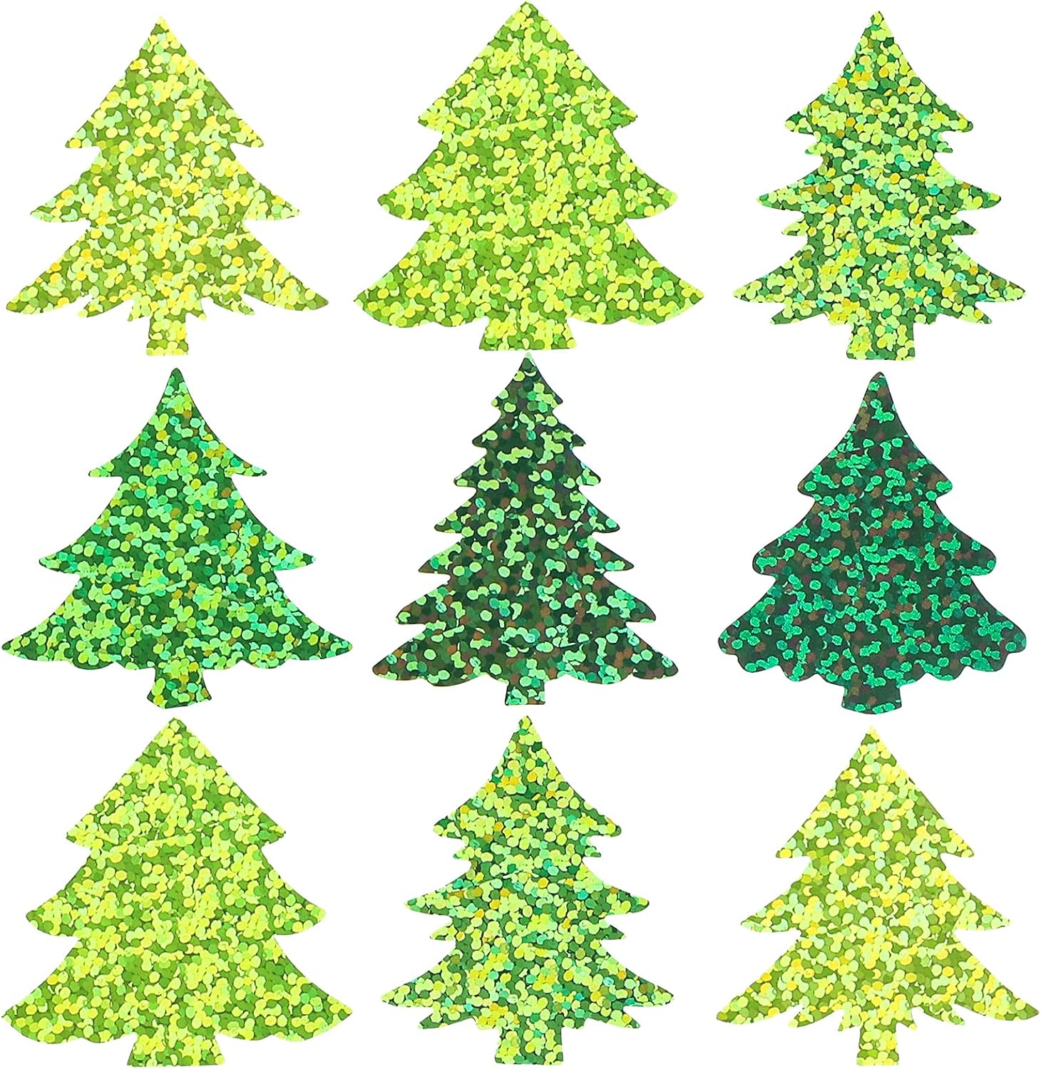 Amazon.com: 480Pcs Small Christmas Stickers Laser Pine Tree Winter ...
