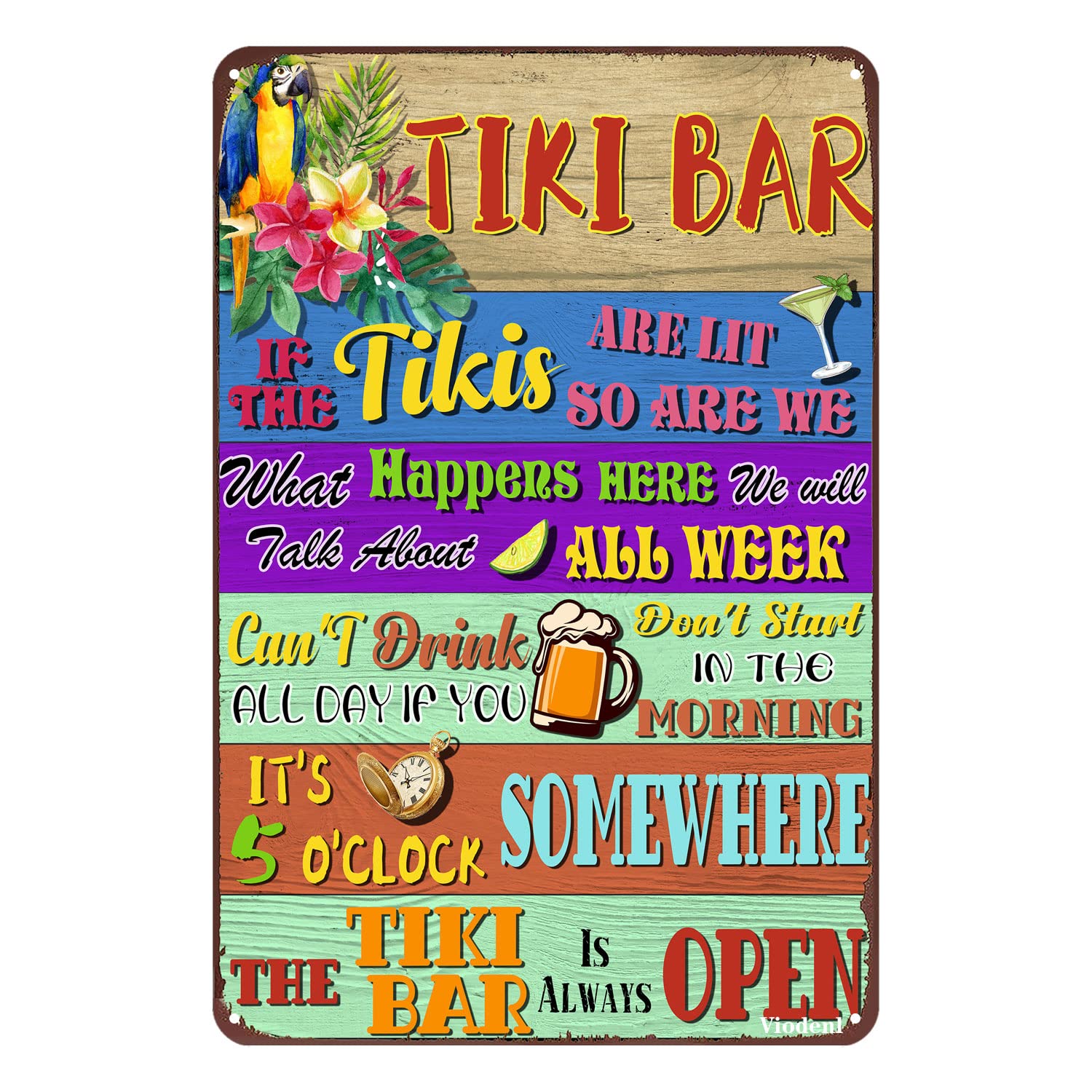 Amazon.com: Tiki Bar Metal Sign for Outside Patio Decor for Tropical ...