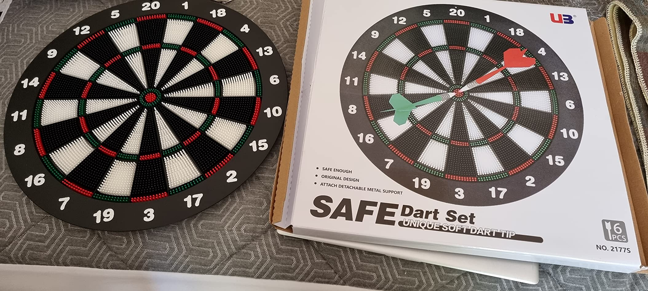 Safety Dart Board Set for Kids and Adults - 16 Inch Soft Rubber Board ...