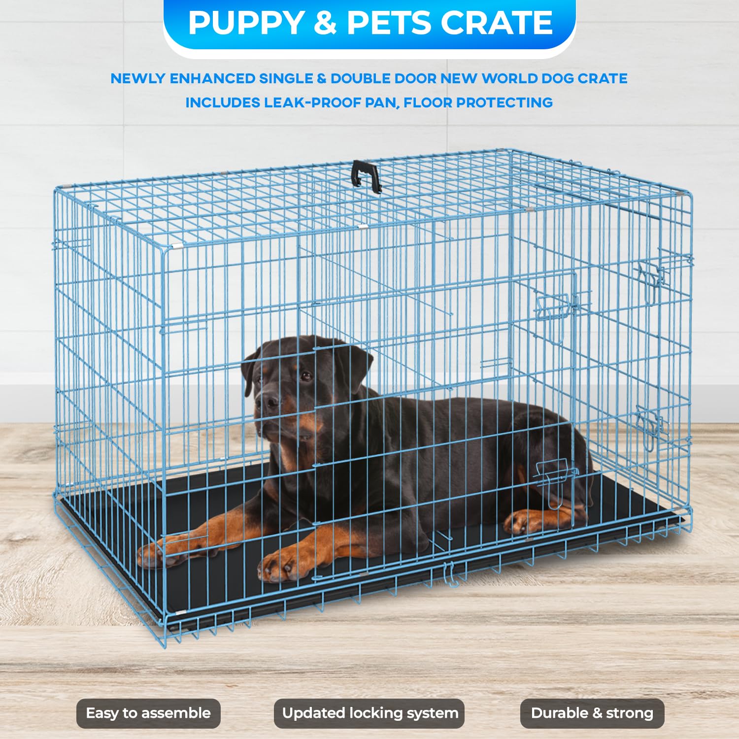 Snapklik.com : FDW Dog Crate For Large Dogs 48 Inch Folding Metal ...
