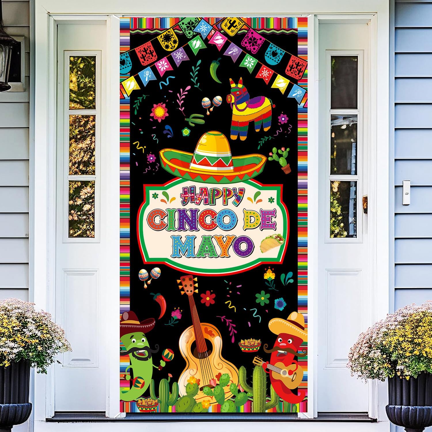 Amazon.com: Purple Cinco De Mayo Banner for Fence Mexican Fiesta Party ...