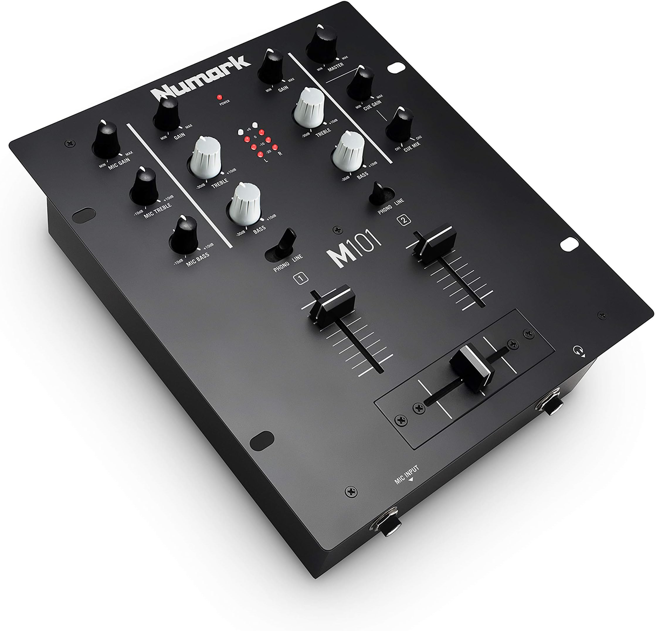Numark M101 - 2-Channel DJ Mixer, Rack Mountable with 2-Band EQ ...