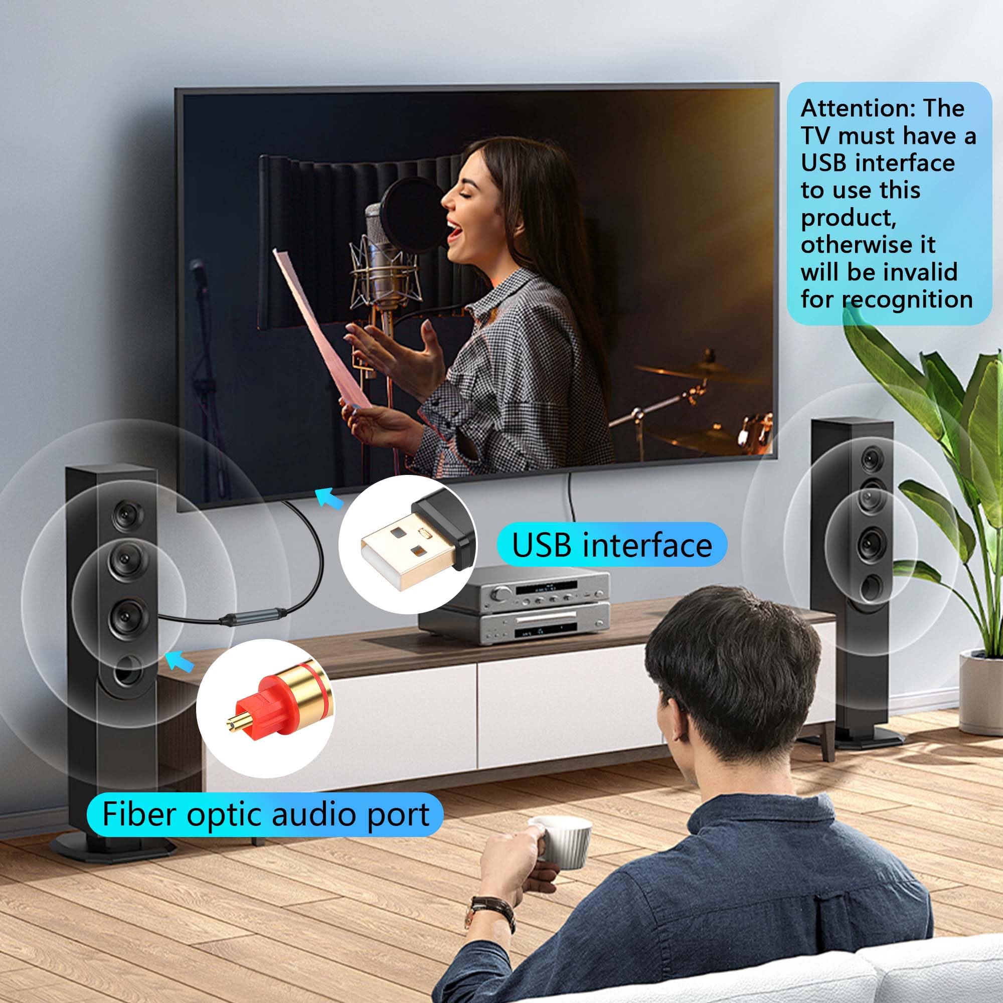 Snapklik.com : USB To Optical Audio Adapter USB A To Fiber Optic Audio ...