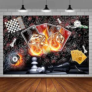 EMDSPR Casino Backdrop Playing Card Backdrops, 7x5ft, Poker Dice Game ...