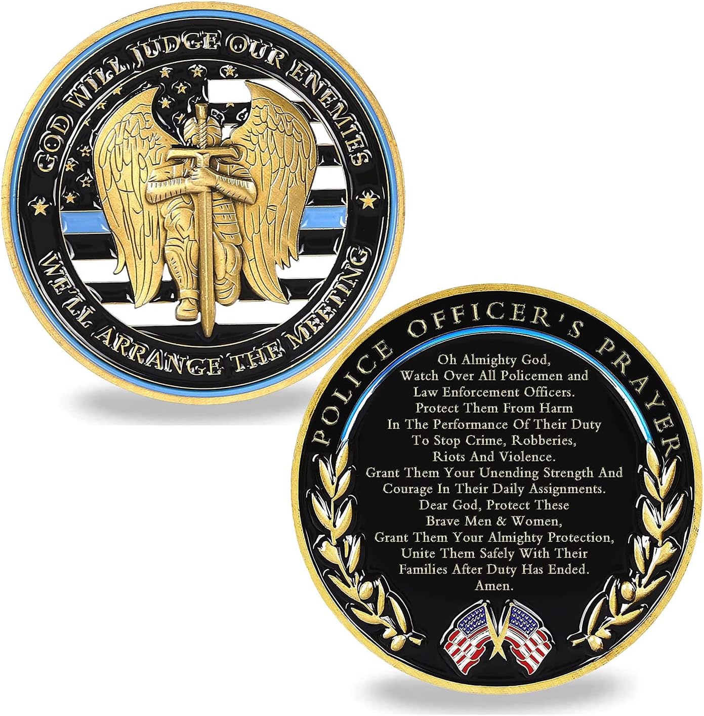 Amazon.com: Saint Michael Police Challenge Coin Law Enforcement Prayer ...