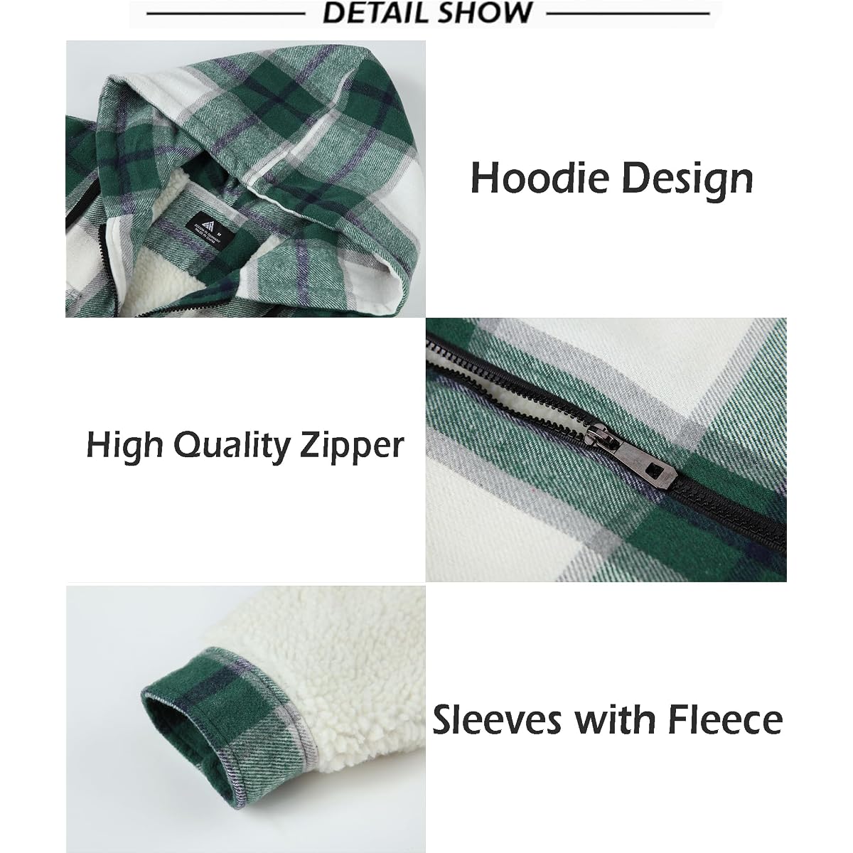 $8/mo - Finance SCODI Men's Flannel Shirt Jacket Fleece Sherpa Lined ...