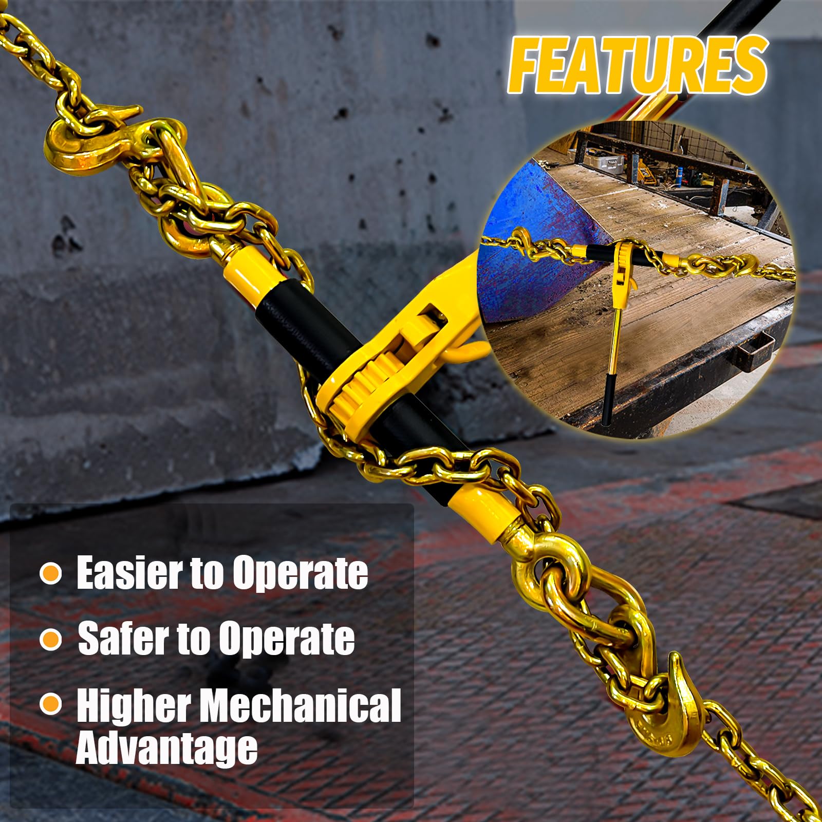 Tow Chain With Hooks 3/8" X 12' G70 Transport Chain – 6,600 Lbs Working ...