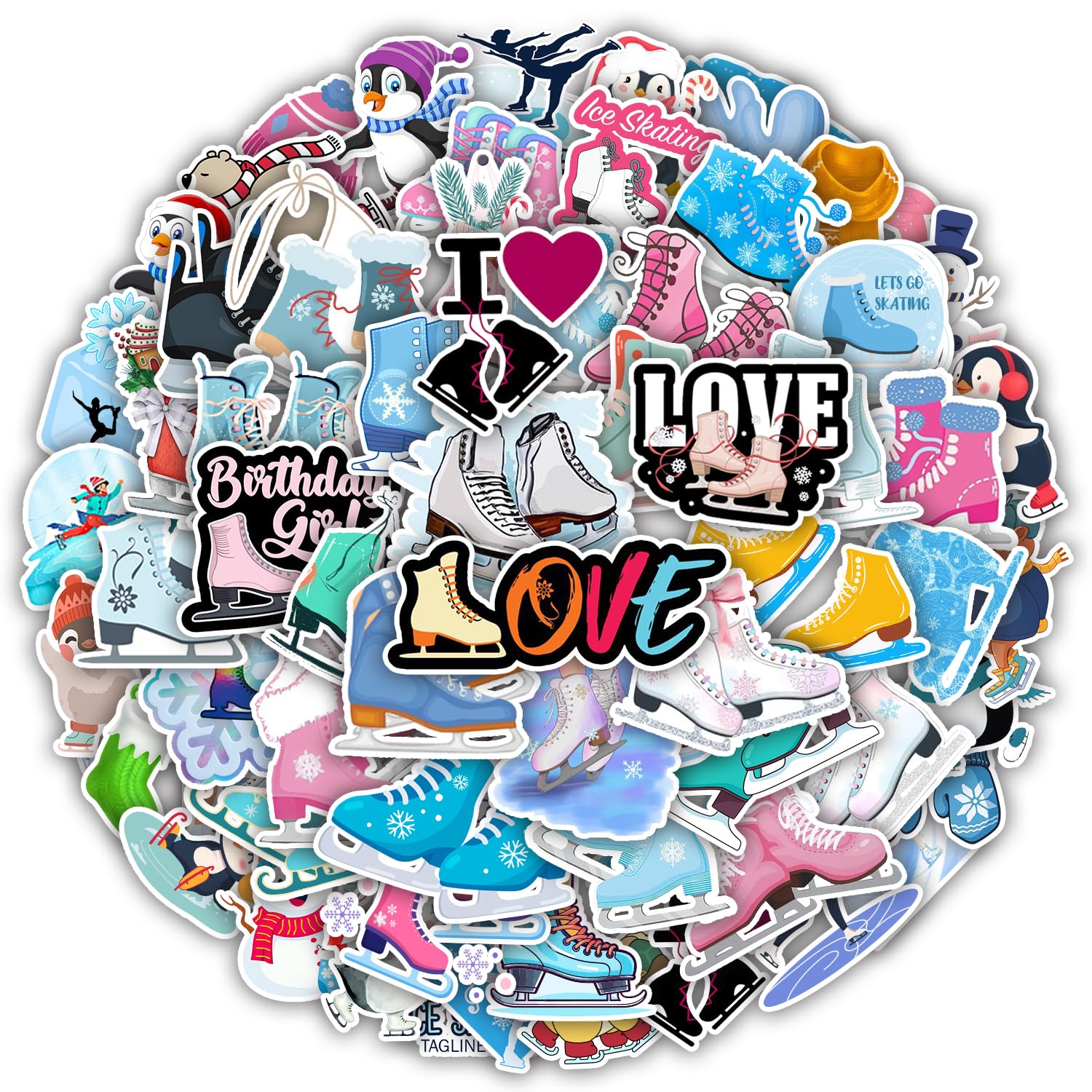 Amazon.com: 120PCS Ice Skating Stickers, Ice Skating Birthday Party ...