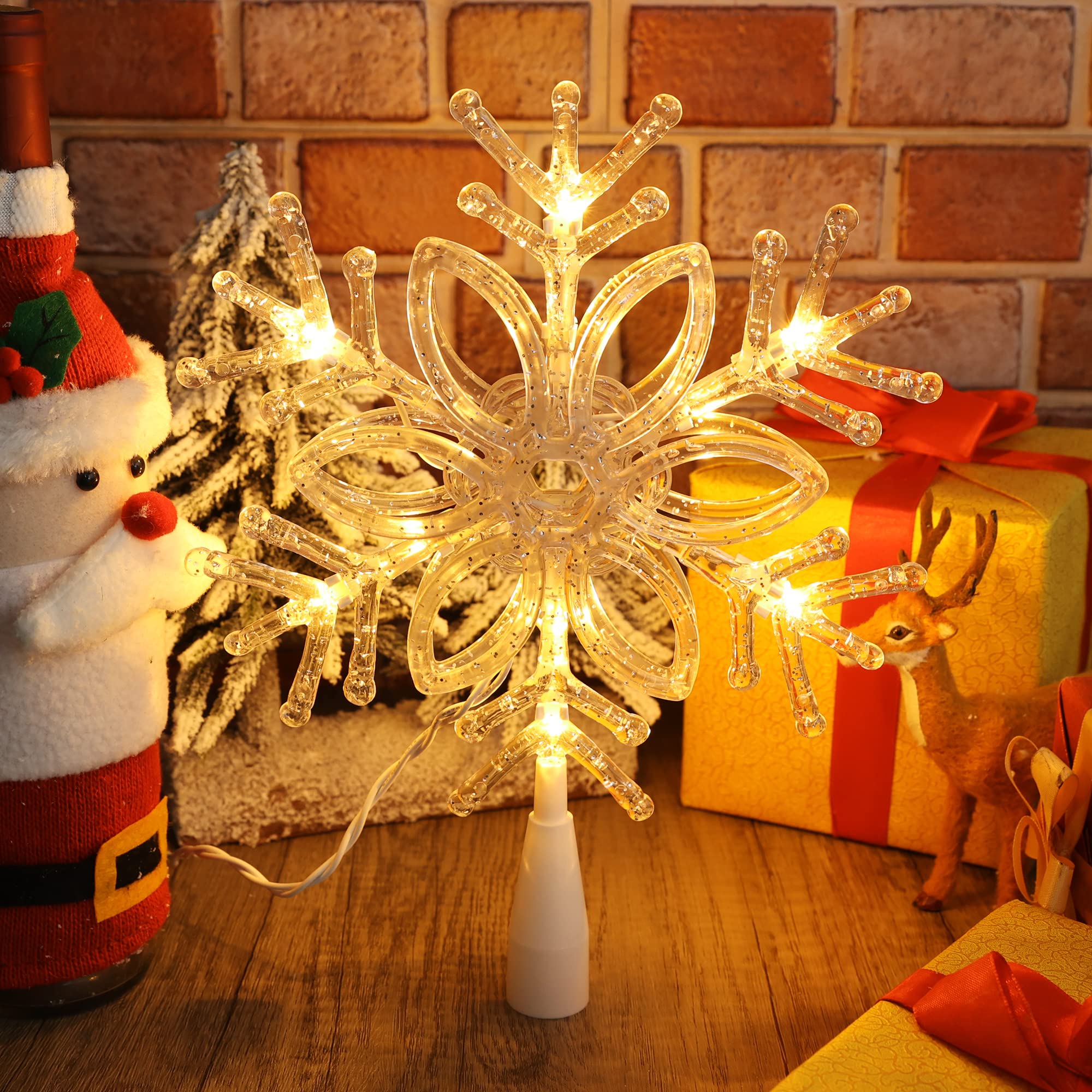 Snapklik.com : Brizled Snowflake Christmas Tree Topper, 9.5