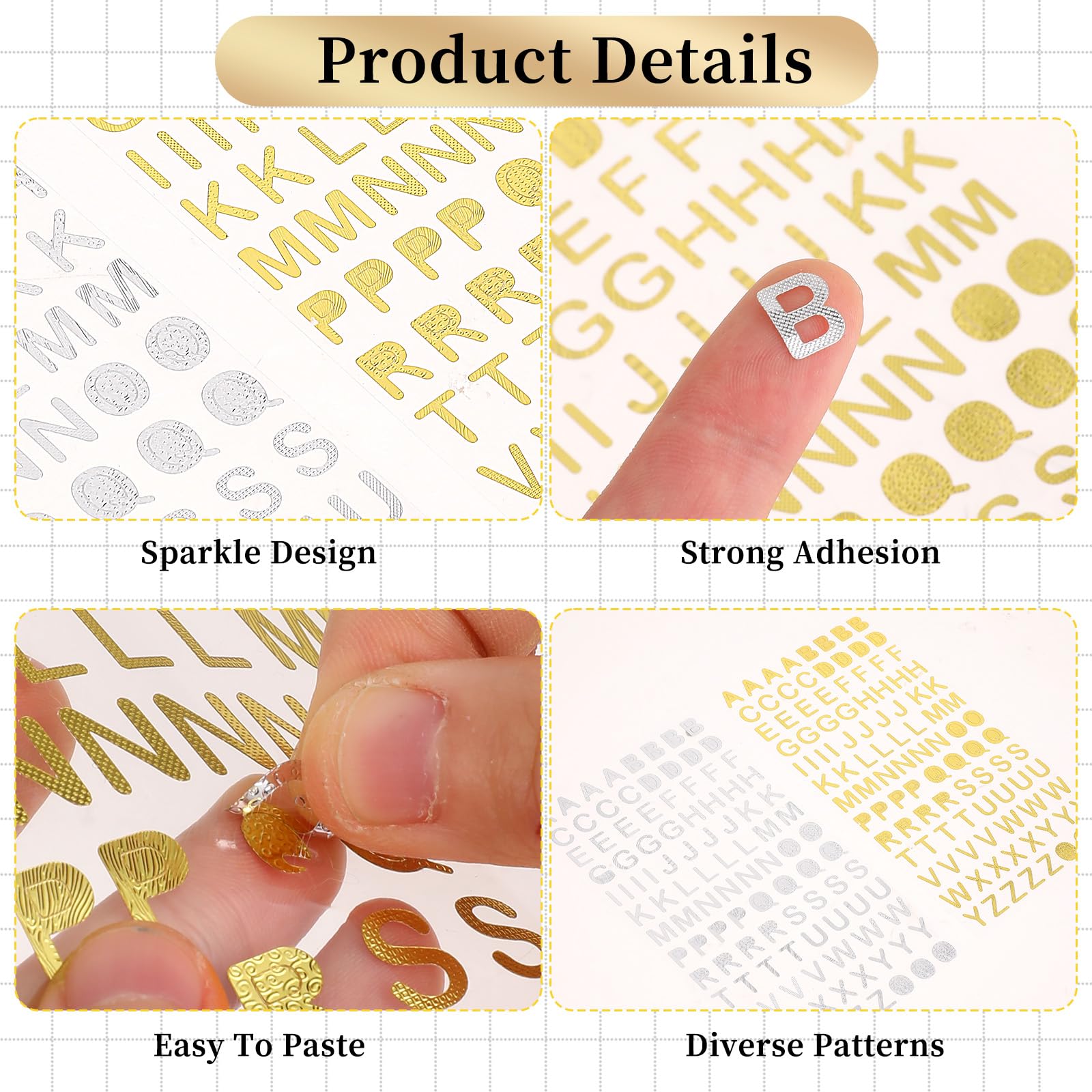 Snapklik.com : Abeillo 8 Sheets Mini Letter Stickers, Small Letter ...