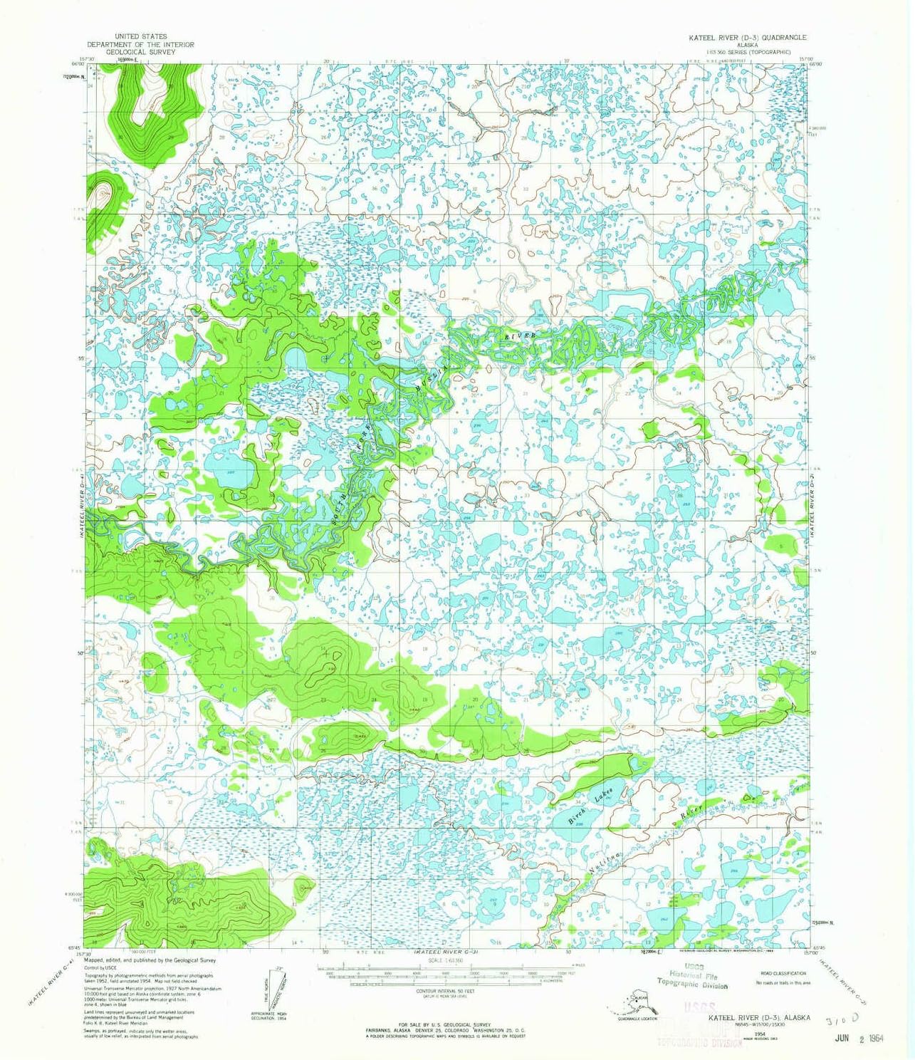 Amazon.com: YellowMaps Kateel River D 3 AK topo map, 1:63360 Scale, 15 ...